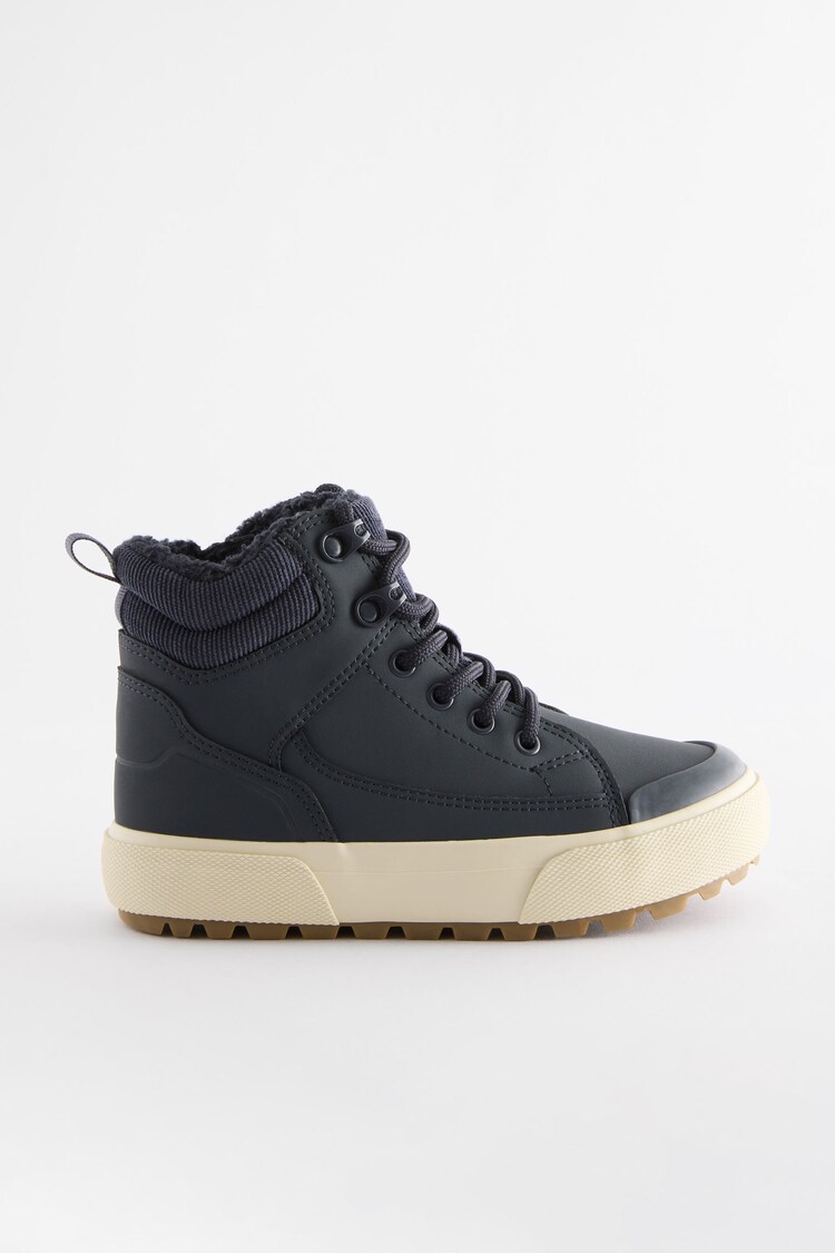Buy Navy Standard Fit (F) Warm Lined High Top Boots from the Next UK ...