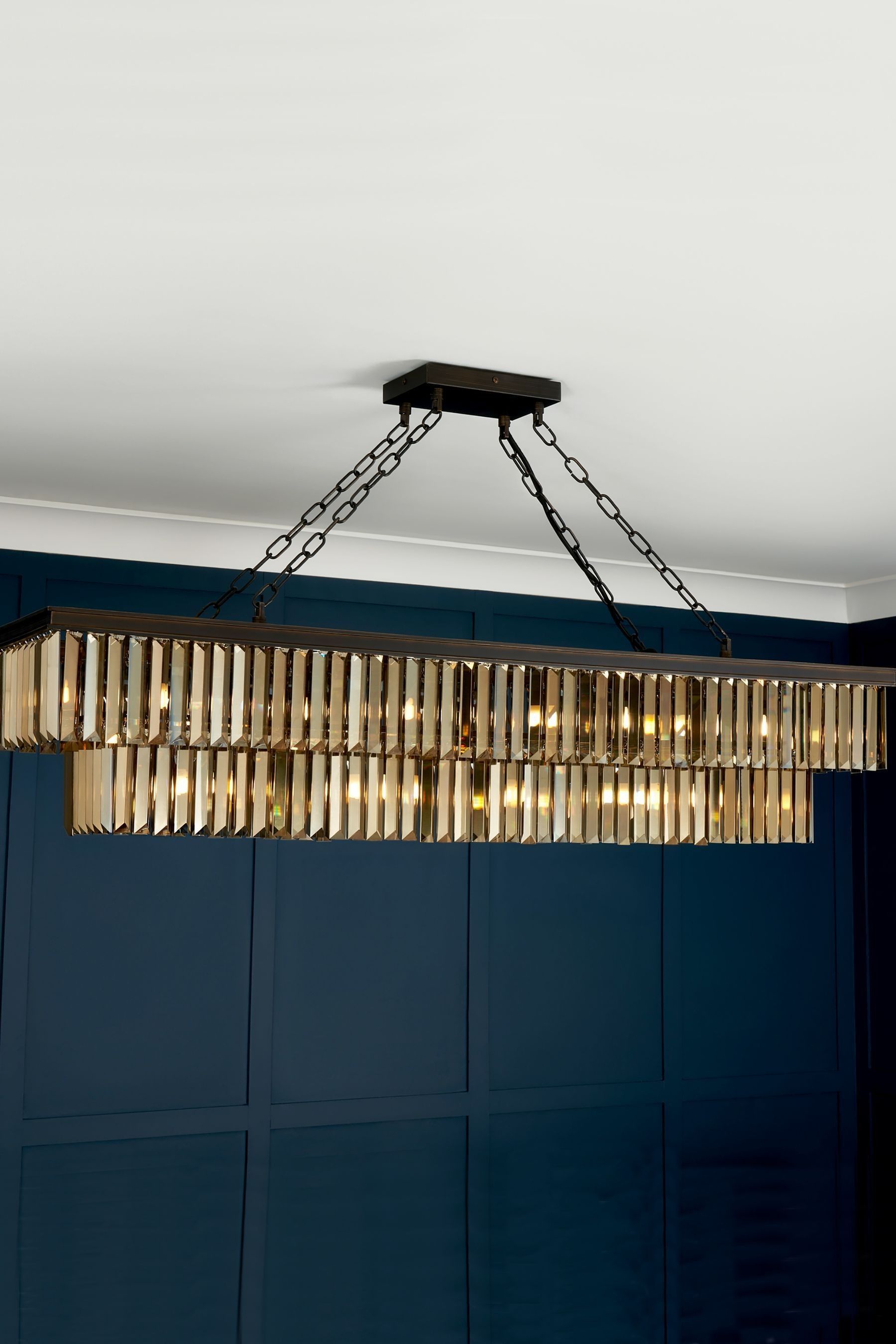 Buy Visconte by BHS Bronze Ingot 9 Light Crystal Ceiling Light Pendant ...