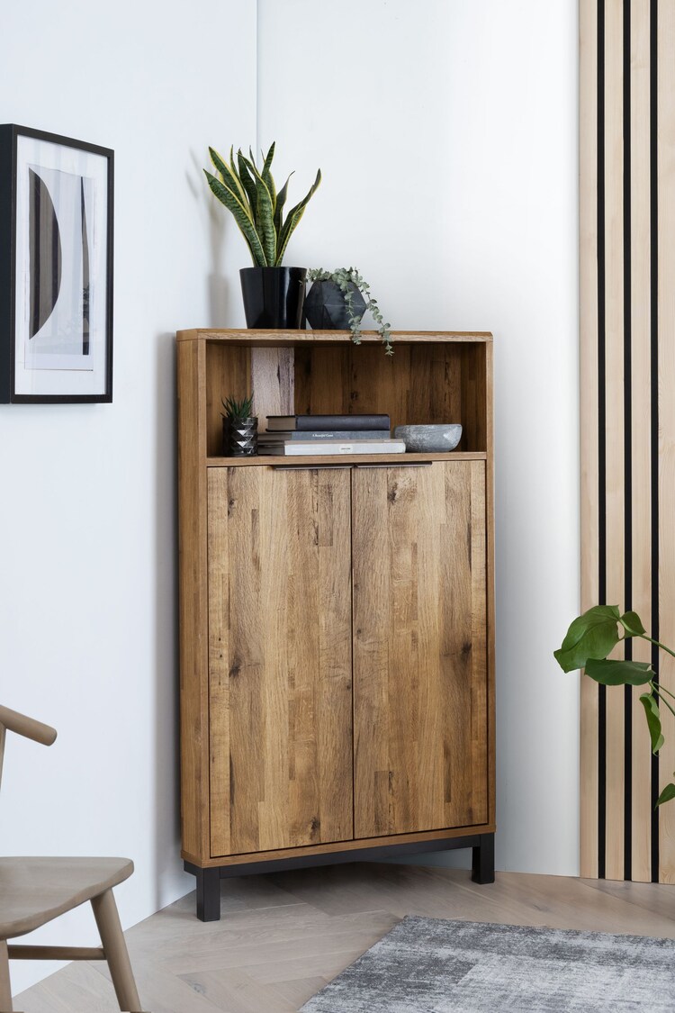 Buy Dark Bronx Oak Effect Corner Cabinet from the Next UK online shop