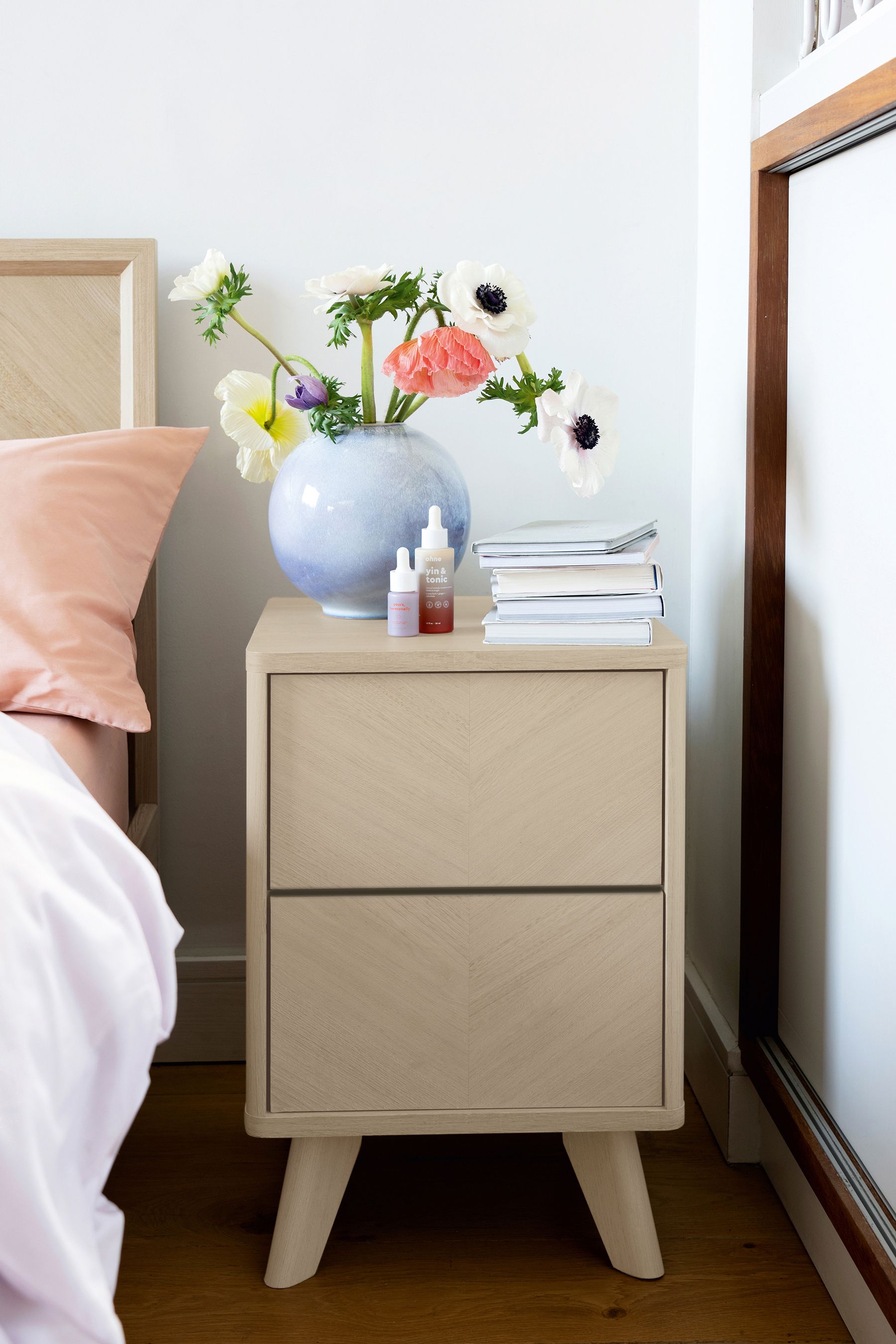 Buy Natural Anderson Oak Effect 2 Drawer Bedside Table from Next Ireland