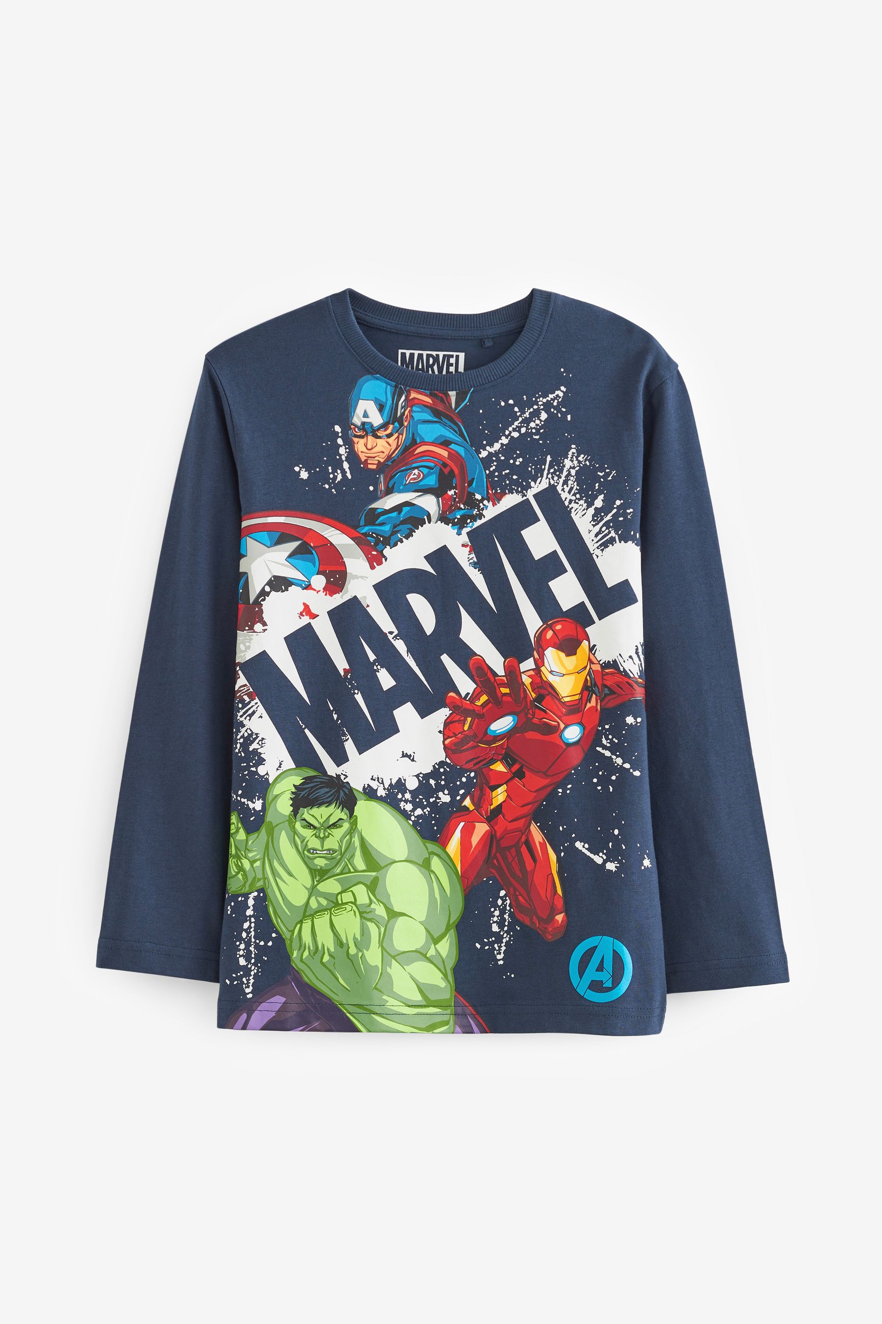 Buy Blue/Grey Marvel 2 Pack 100% Cotton Pyjamas (3-16yrs) from the Next ...