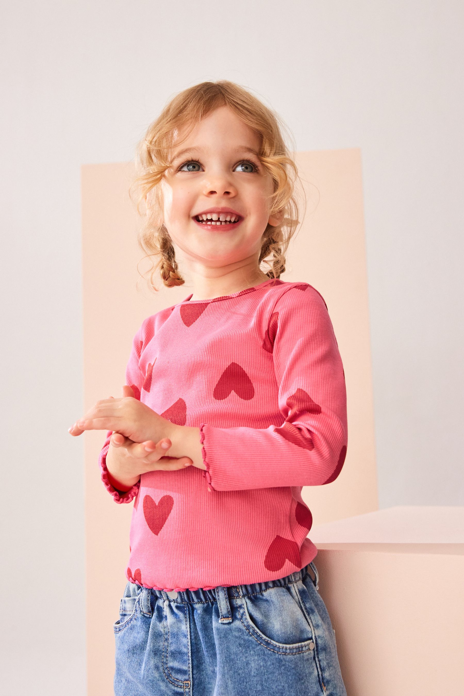 Buy Red Hearts Cotton Rich Long Sleeve Rib T-Shirt (3mths-7yrs) from ...