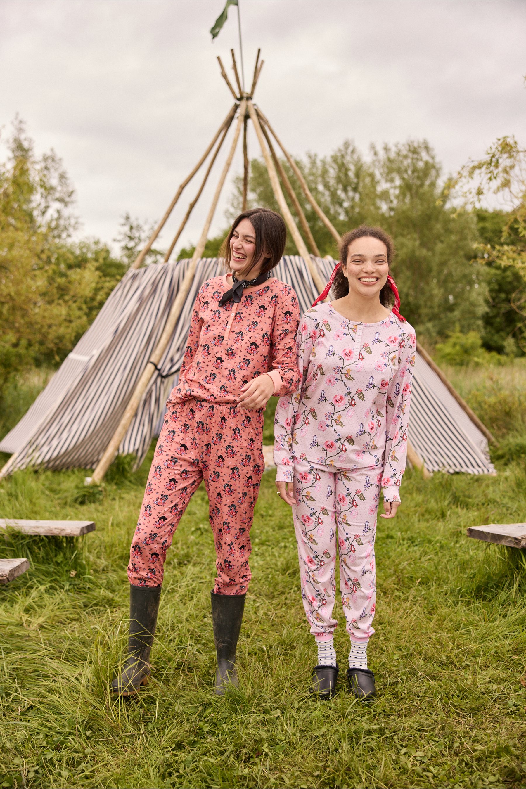 Buy Cath Kidston Pale Pink Floral 100% Cotton Henley Pyjamas from the ...