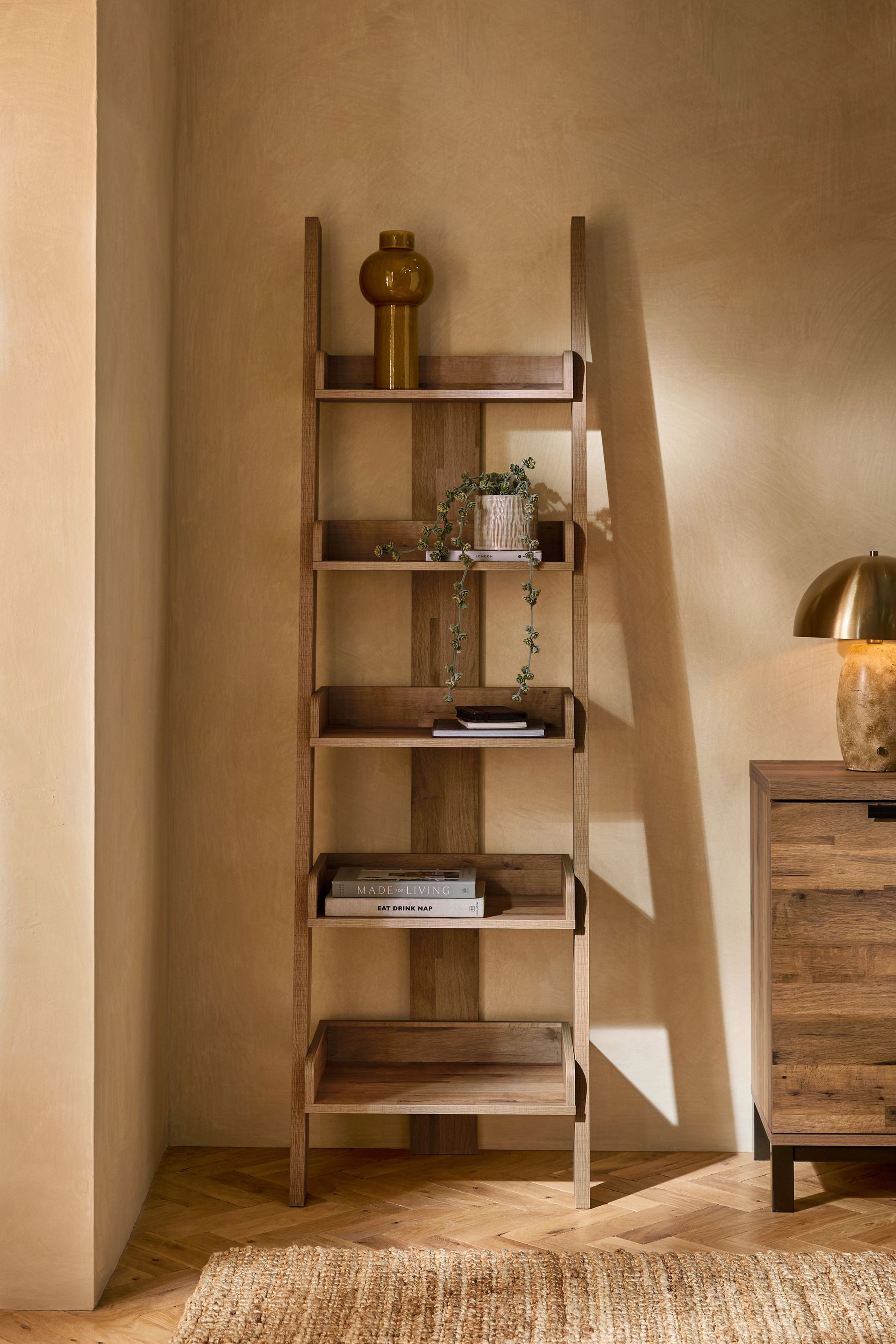 Buy Dark Bronx Oak Effect Ladder Shelf from the Next UK online shop