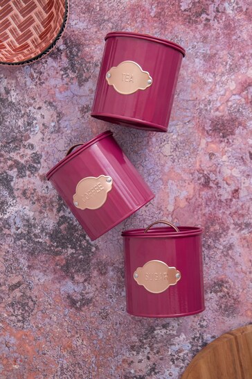 Buy Kitchencraft Burgundy 3 Pieces Storage Canisters from the Next UK ...
