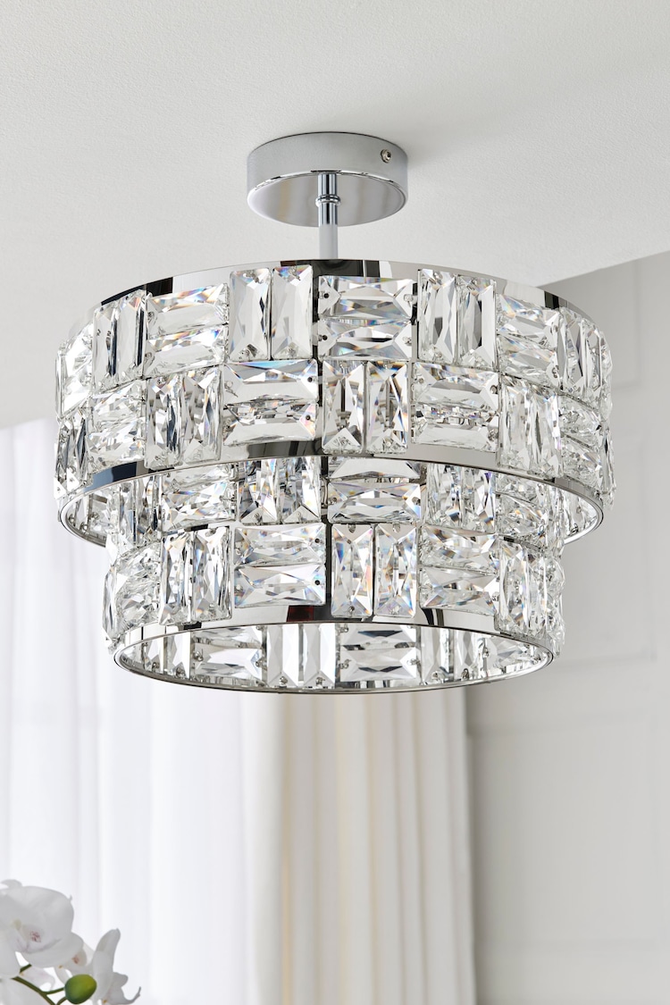 Buy Chrome Alexis 3 Light Flush Ceiling Light from Next Ireland