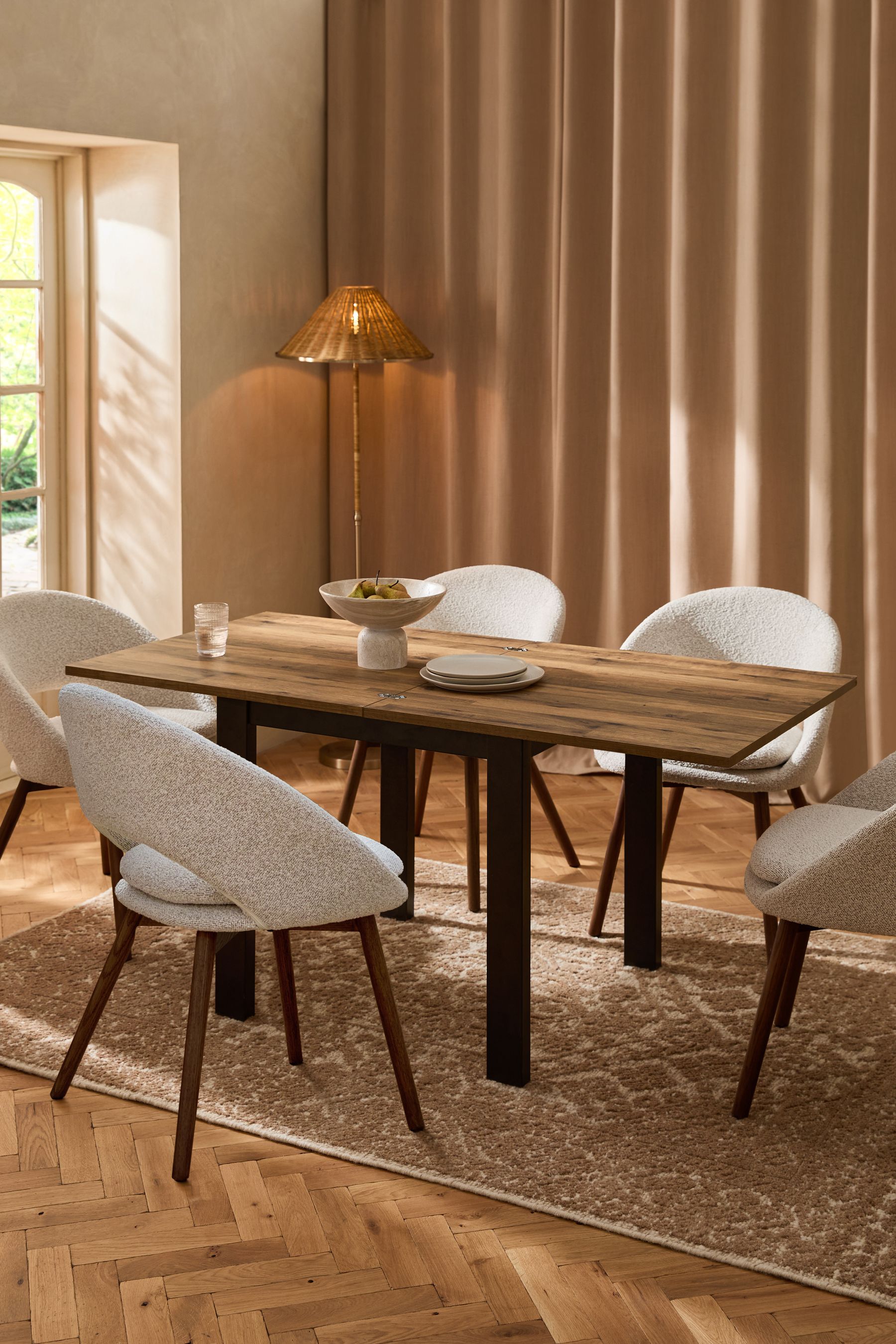 Buy Dark Bronx Oak Effect Rectangle 4 to 6 Seater Extending Dining ...