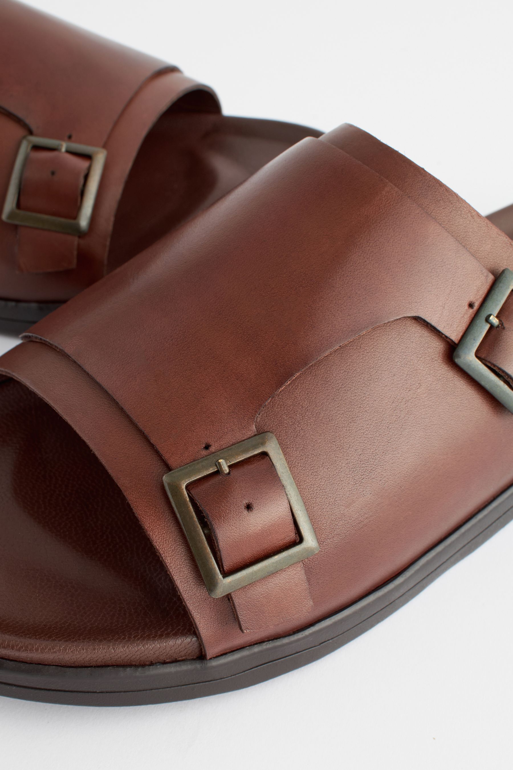 Buy Brown Leather Buckle Mules from the Next UK online shop