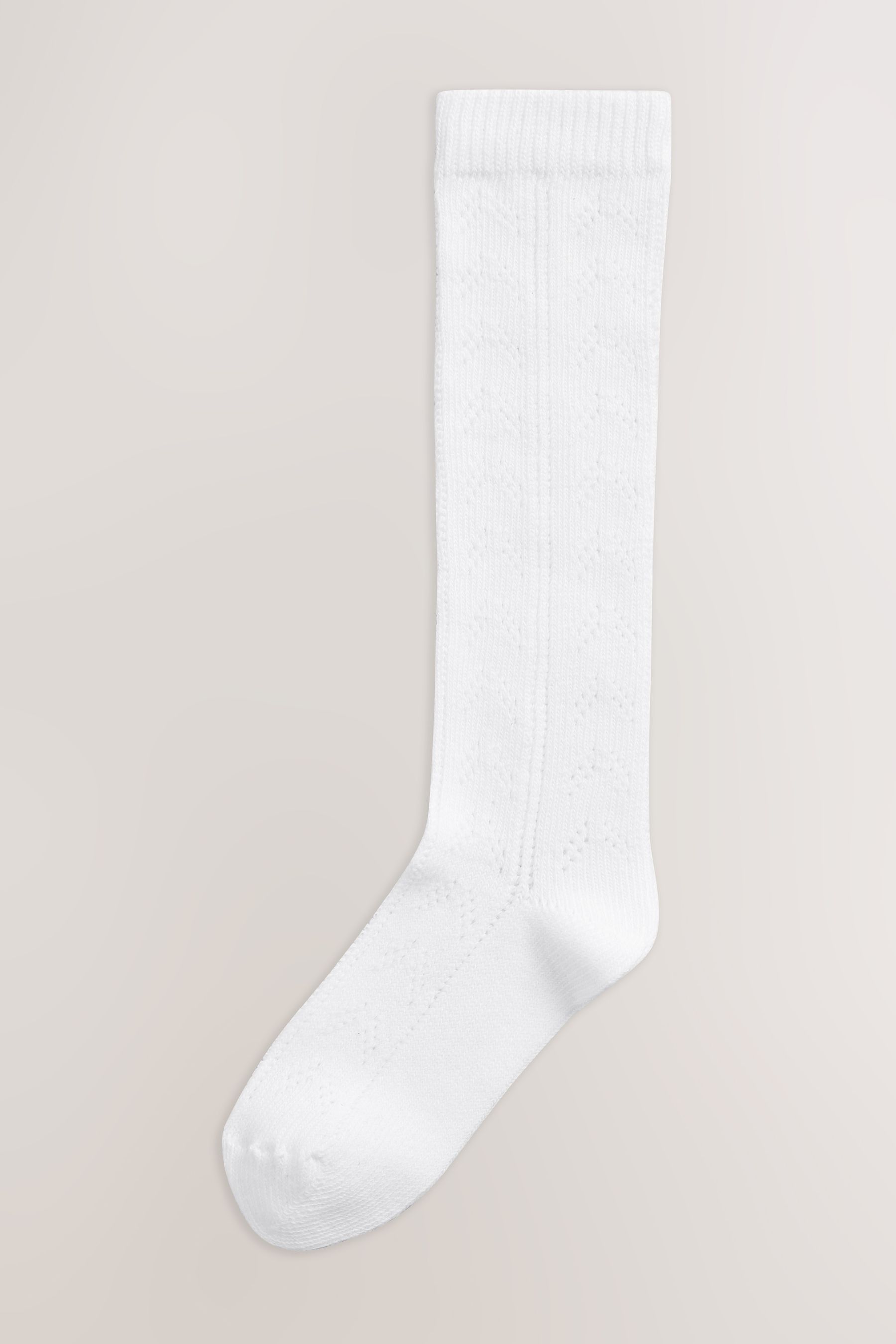 Buy White 3 Pack Cotton Rich Pointelle Knee High School Socks from Next ...