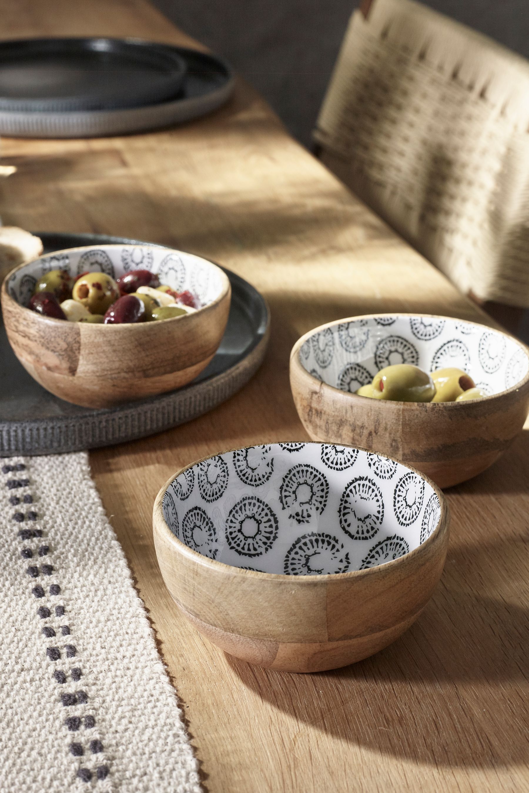 Buy Mango Wood Set of 3 Nibble and Dip Bowls from the Next UK online shop