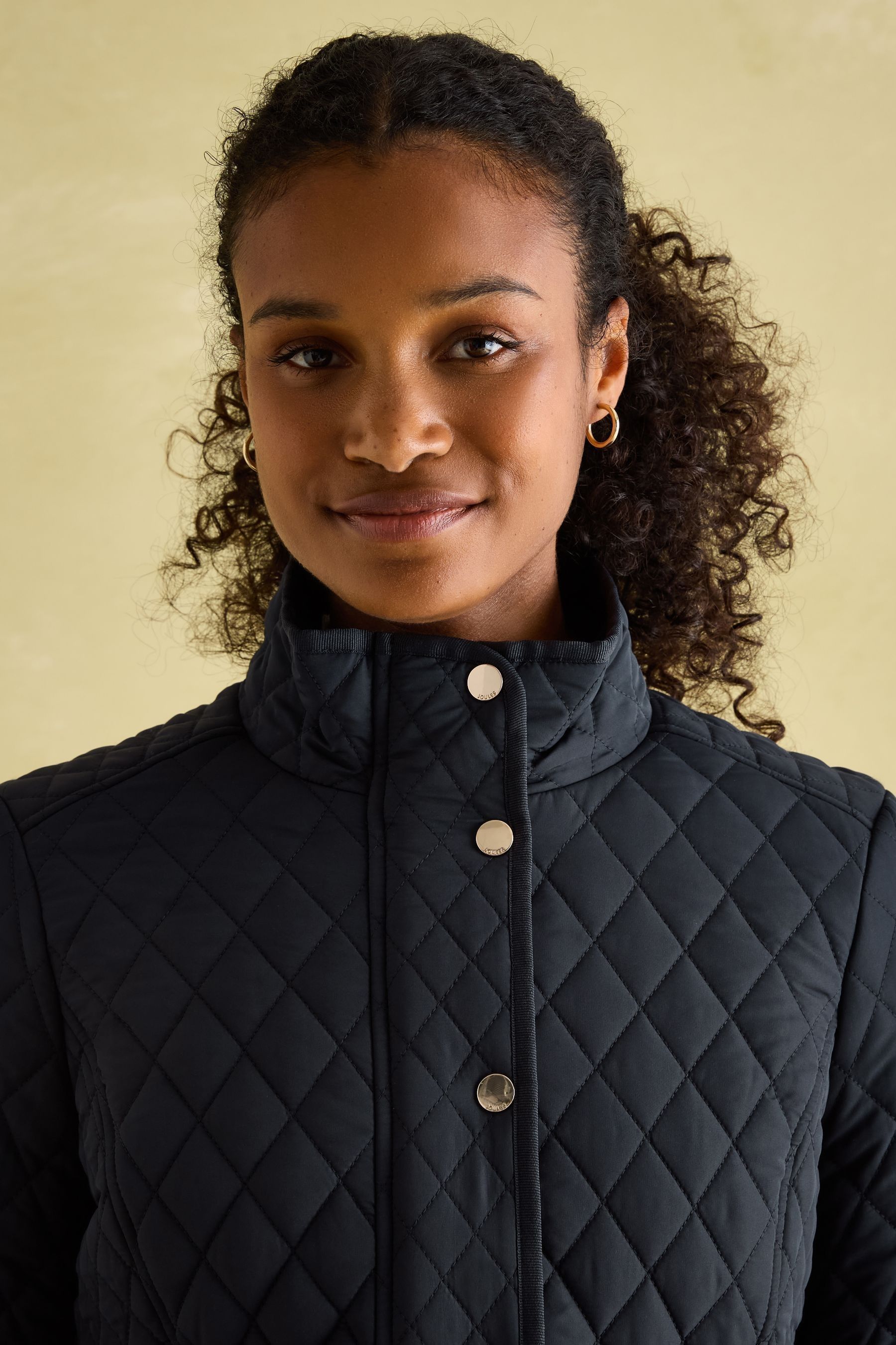 Buy Joules Allendale Navy Blue Showerproof Diamond Quilted Coat from ...