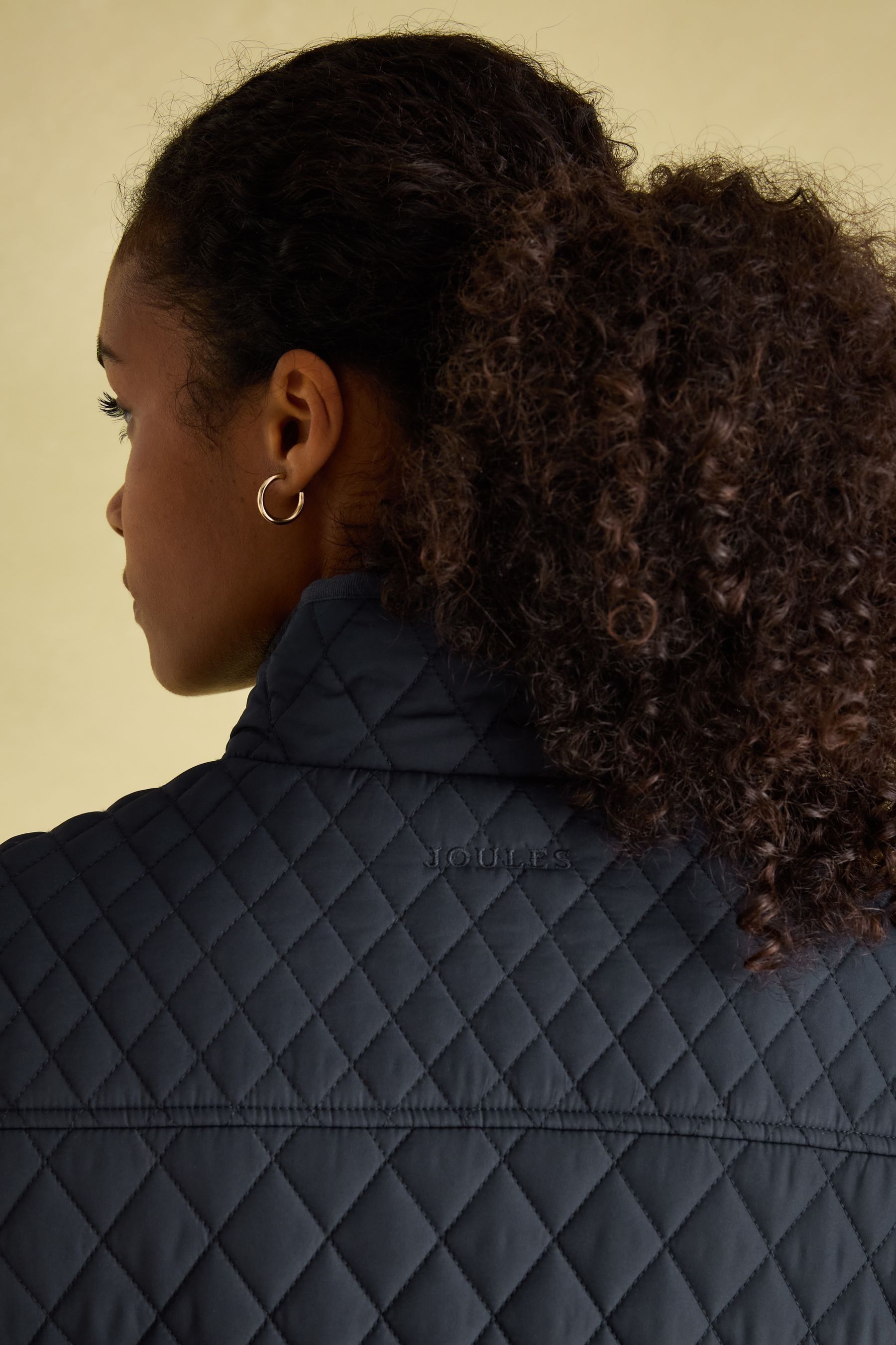 Buy Joules Allendale Navy Blue Showerproof Diamond Quilted Coat from ...