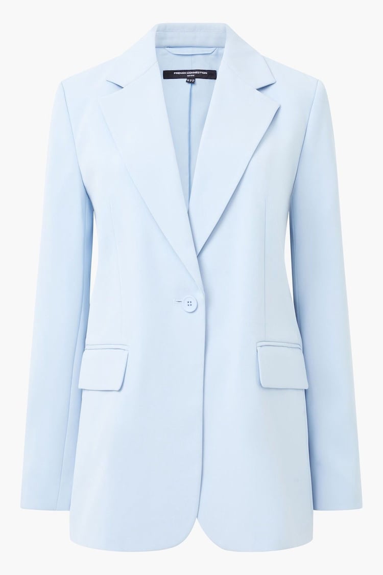 Buy French Connection Blue Harrie Suiting Single Breasted Jacket from ...