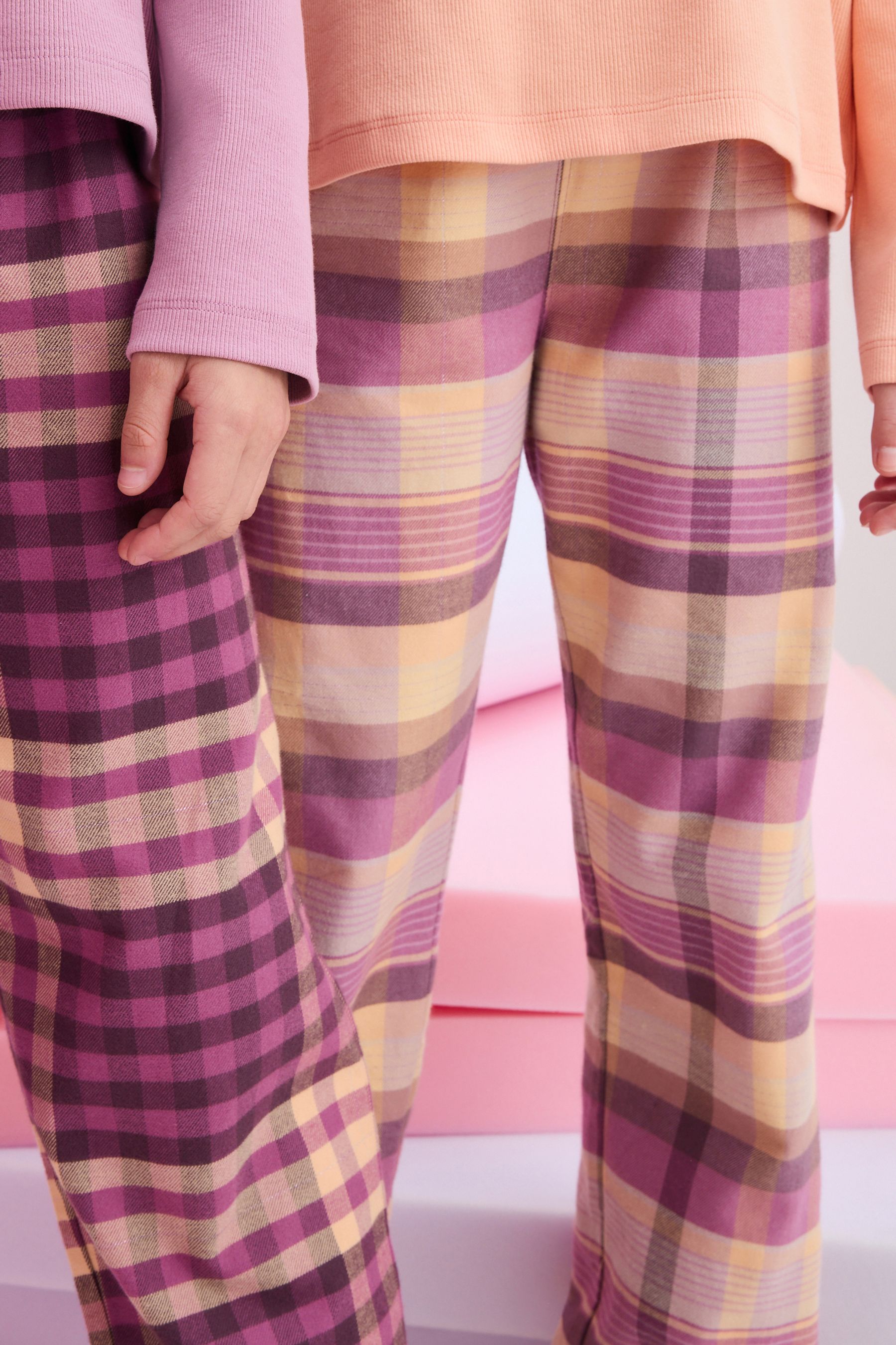 Buy Purple/White 2 Pack Woven Check Pyjamas (3-16yrs) from the Next UK ...