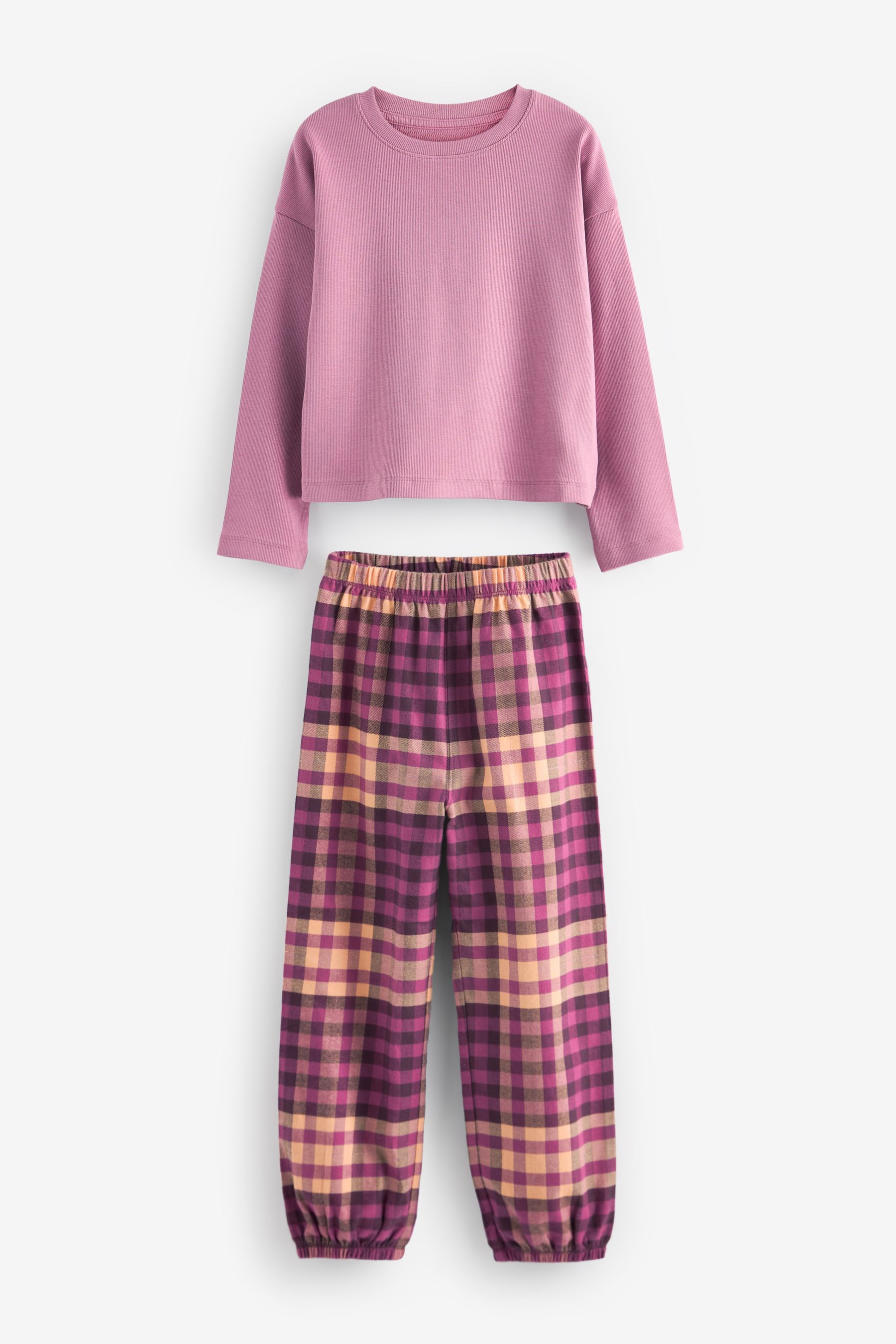 Buy Purple/White 2 Pack Woven Check Pyjamas (3-16yrs) from the Next UK ...