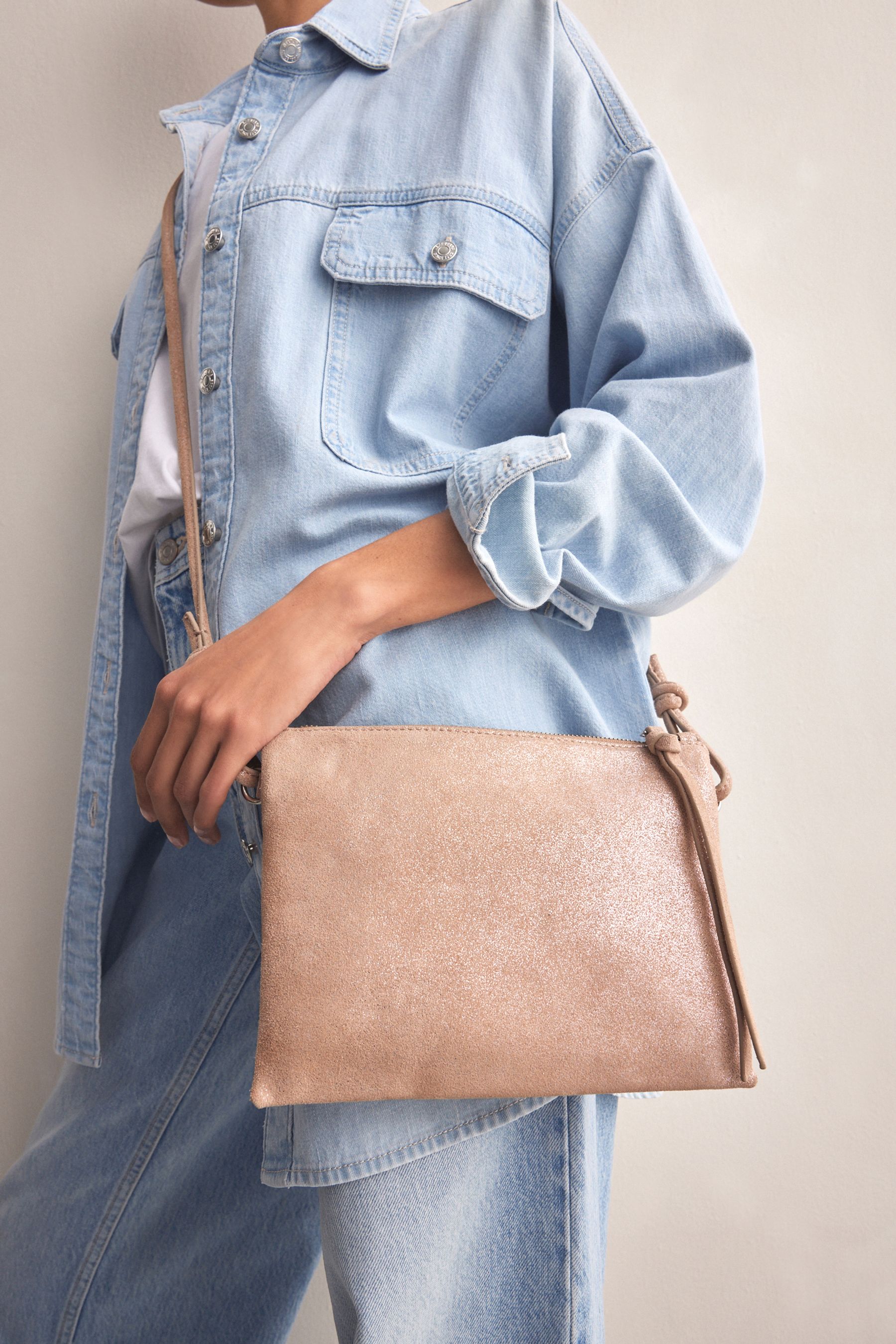 Buy Gold Leather Cross-Body Bag from the Next UK online shop