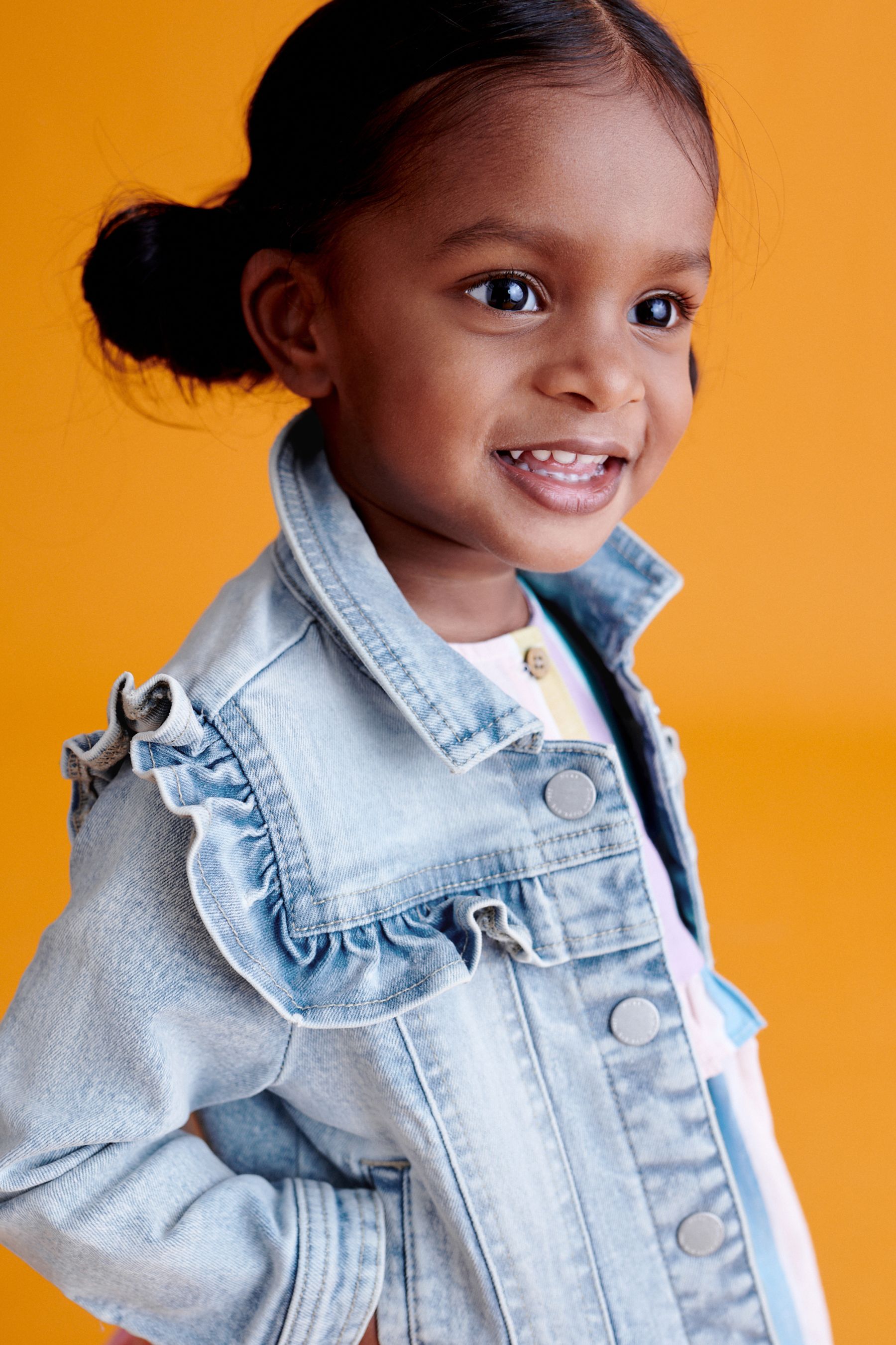 Buy Mid Blue Denim Frill Jacket (3mths-7yrs) from the Next UK online shop