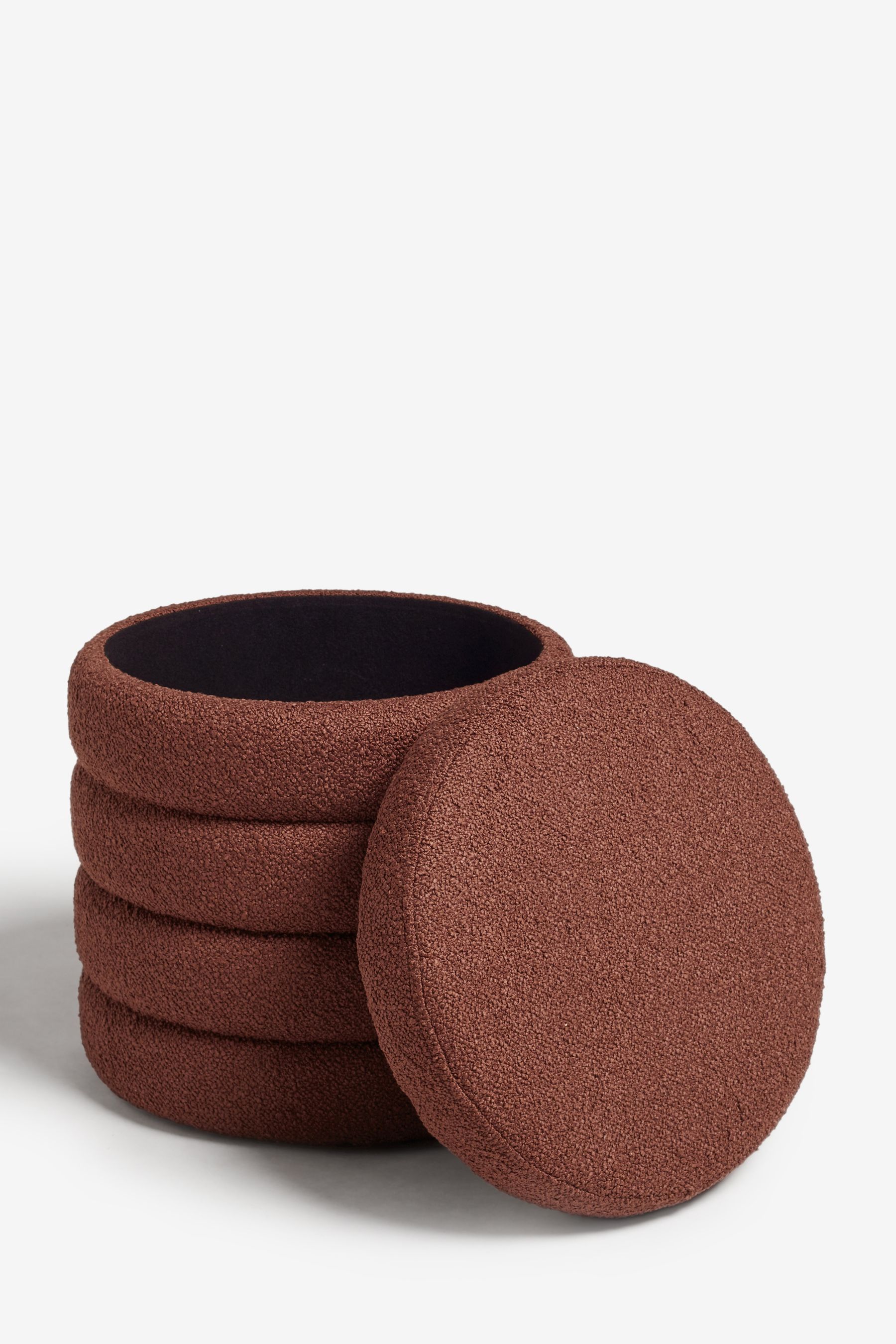 Buy Casual Bouclé Rust Brown Stella Ribbed Storage Stool from the Next ...
