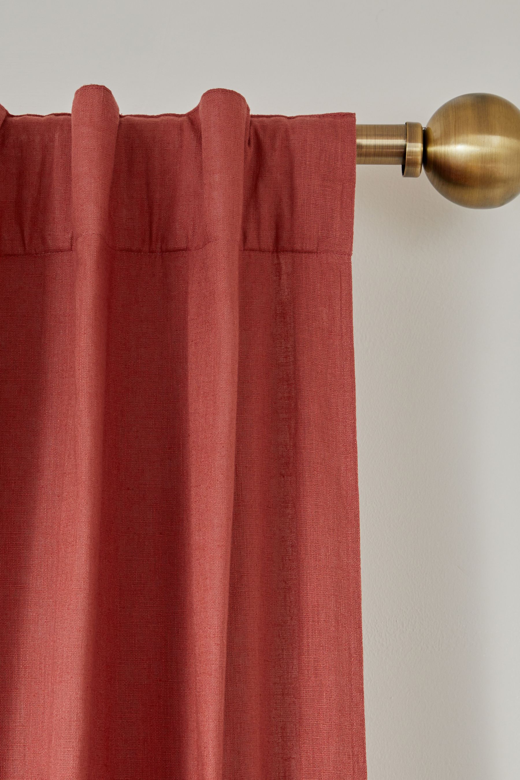 Buy Raspberry Pink Washed Cotton Linen Hidden Tab Top Lined Curtains ...