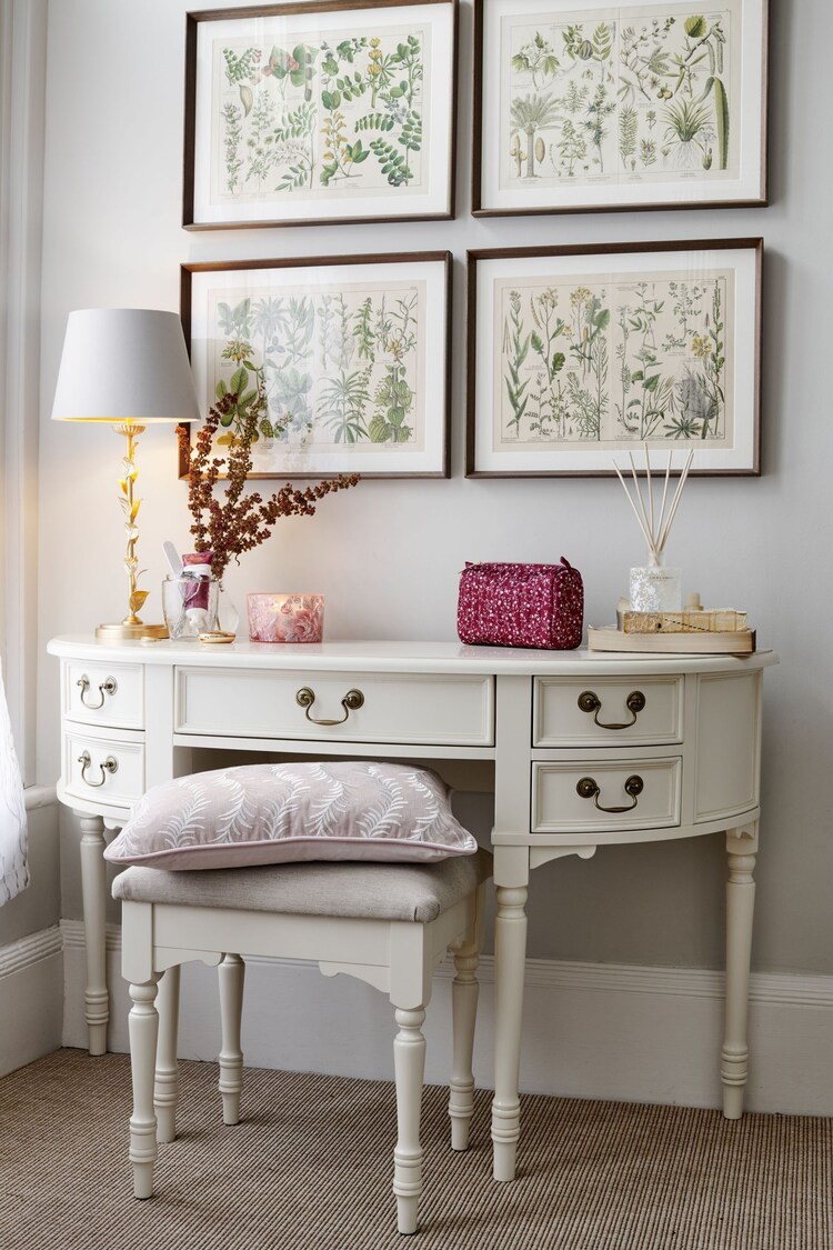 Buy Laura Ashley Ivory Clifton Dressing Table and Stool Set from the ...