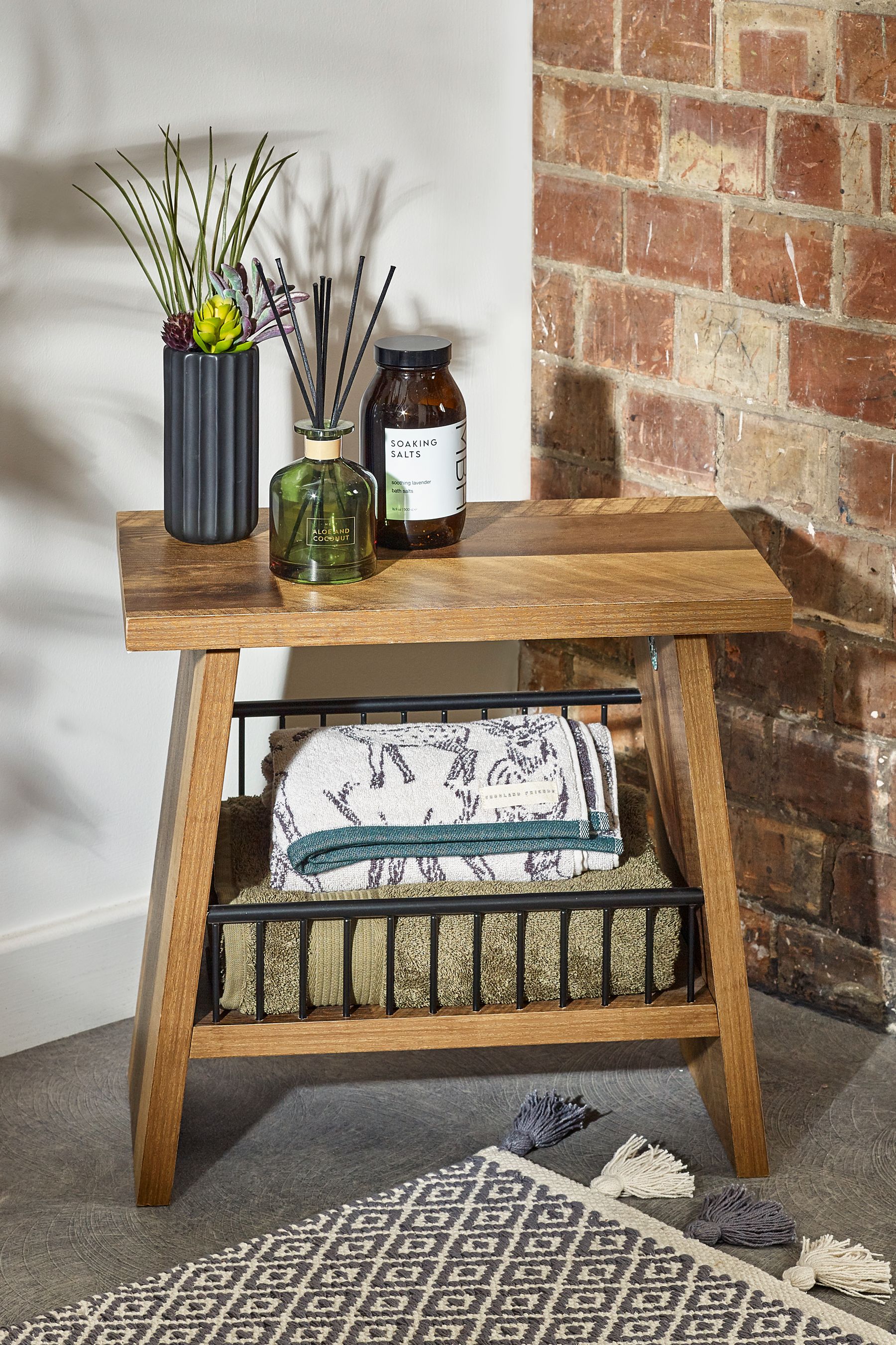 Buy Natural Bronx Oak Effect Storage Stool from the Next UK online shop