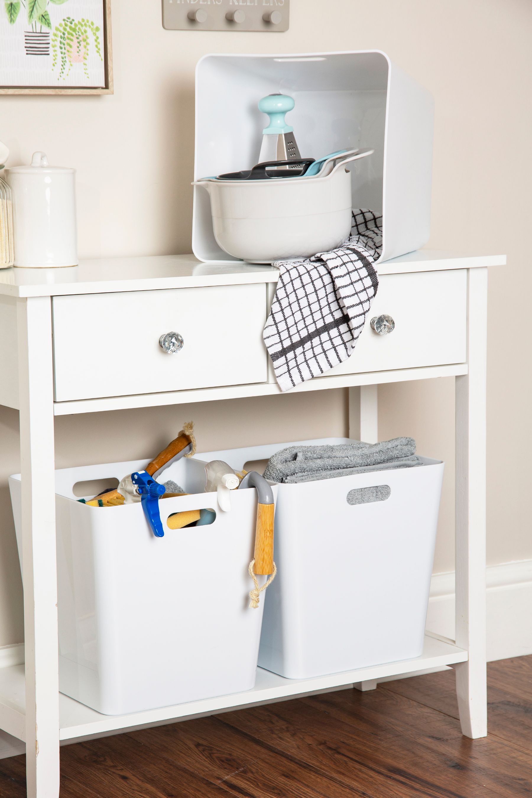 Buy Wham Set of 3 White Large Cube Plastic Storage Baskets from the ...