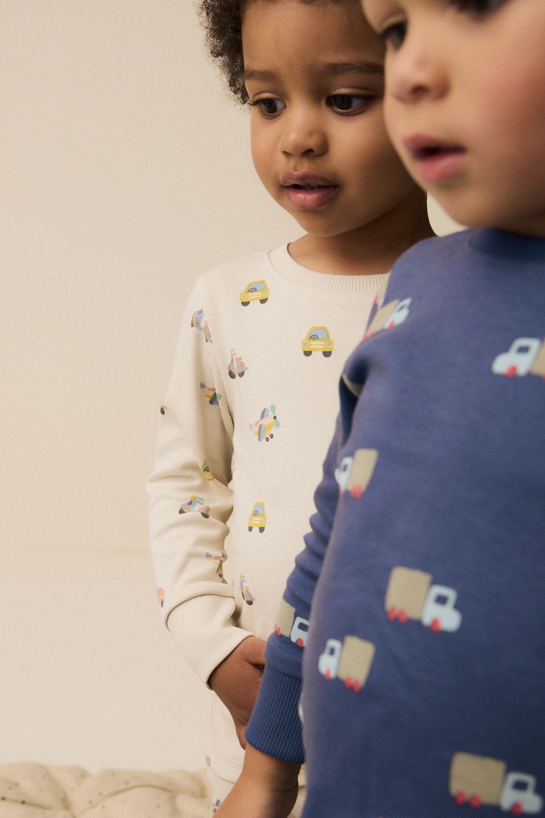 Buy Green/Blue Transport Snuggle 100% Cotton Pyjamas 3 Pack (9mths ...