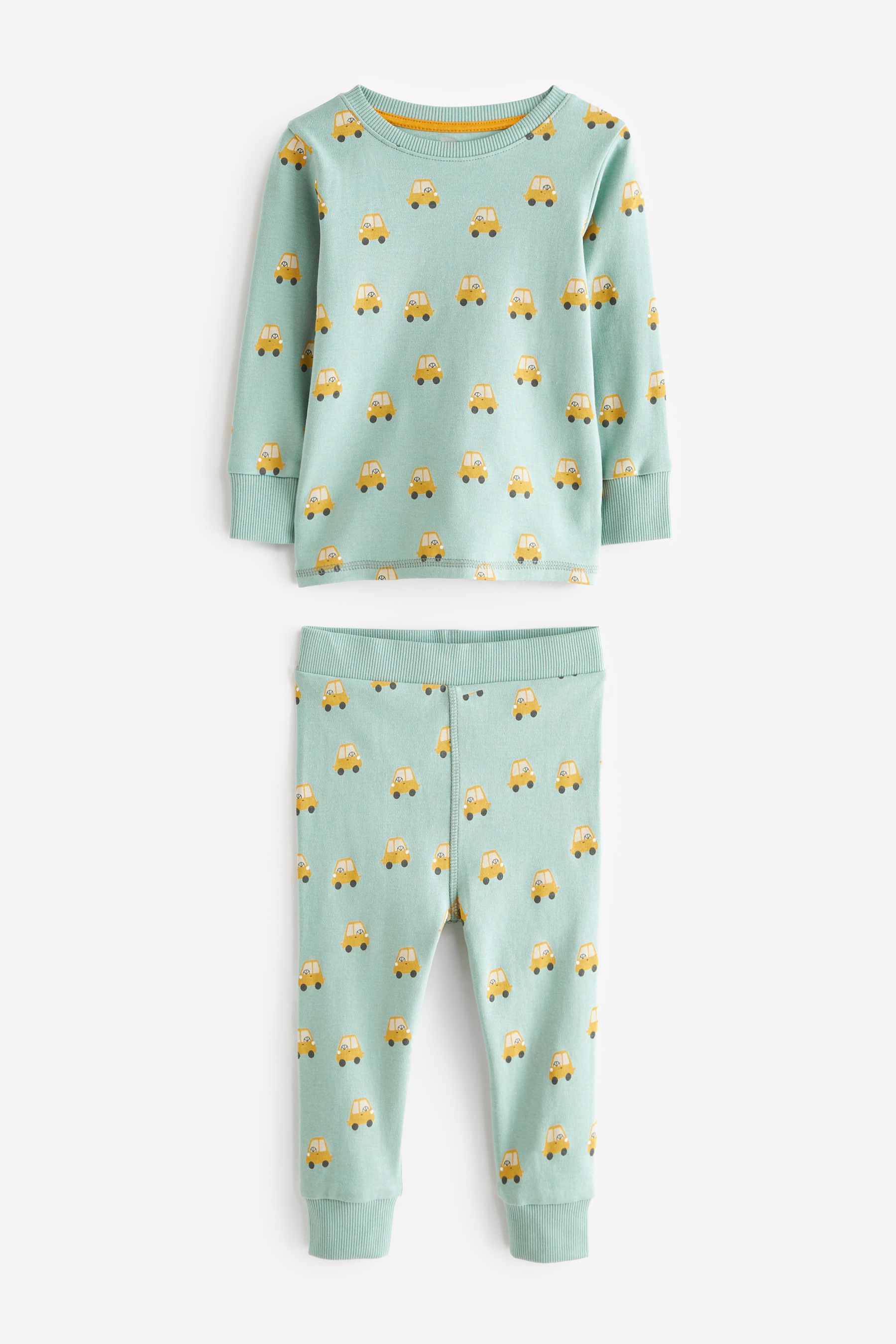 Buy Green/Blue Transport Snuggle 100% Cotton Pyjamas 3 Pack (9mths ...