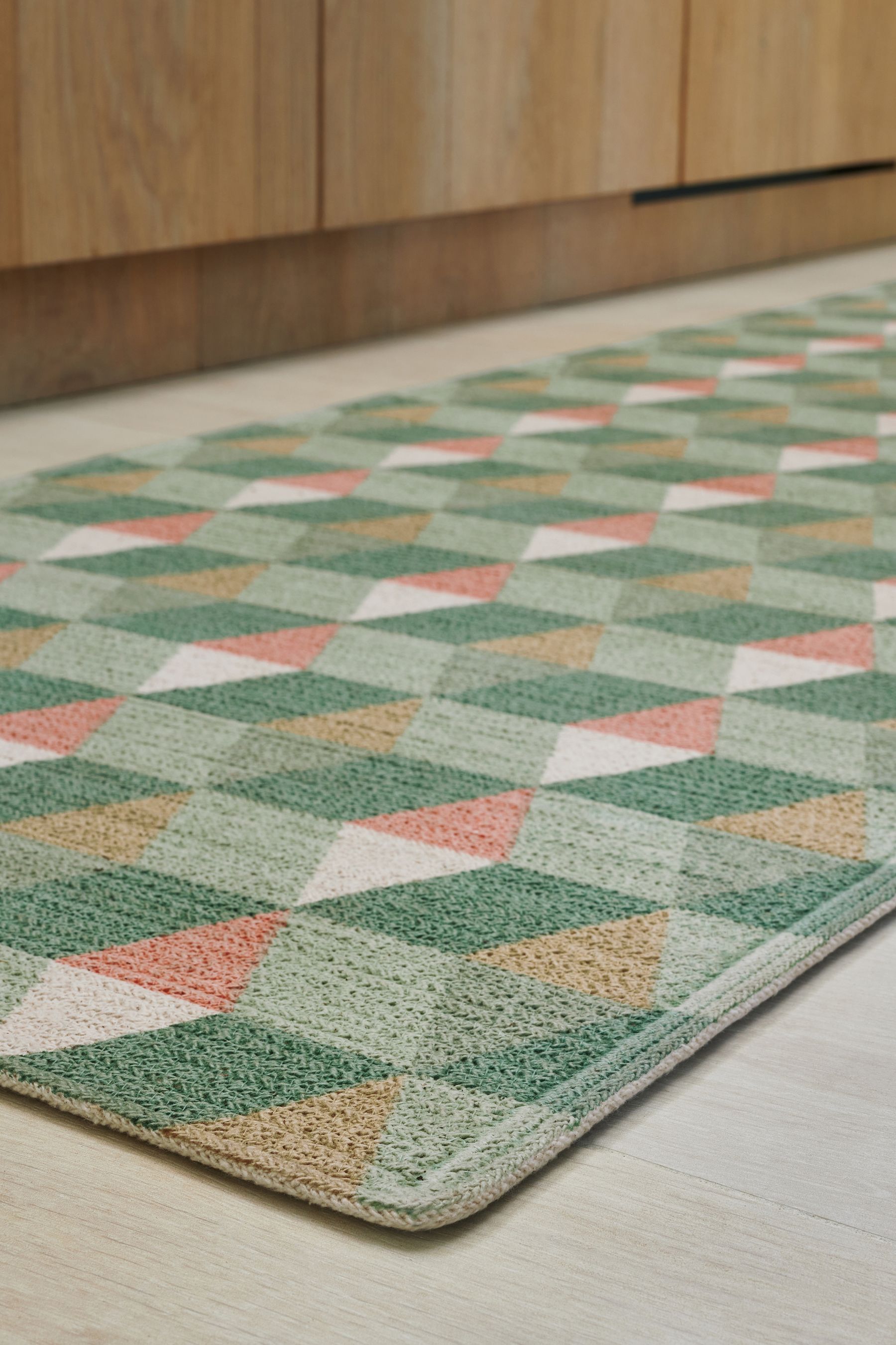 Buy Green and Pink Geometric Tile Runner from the Next UK online shop