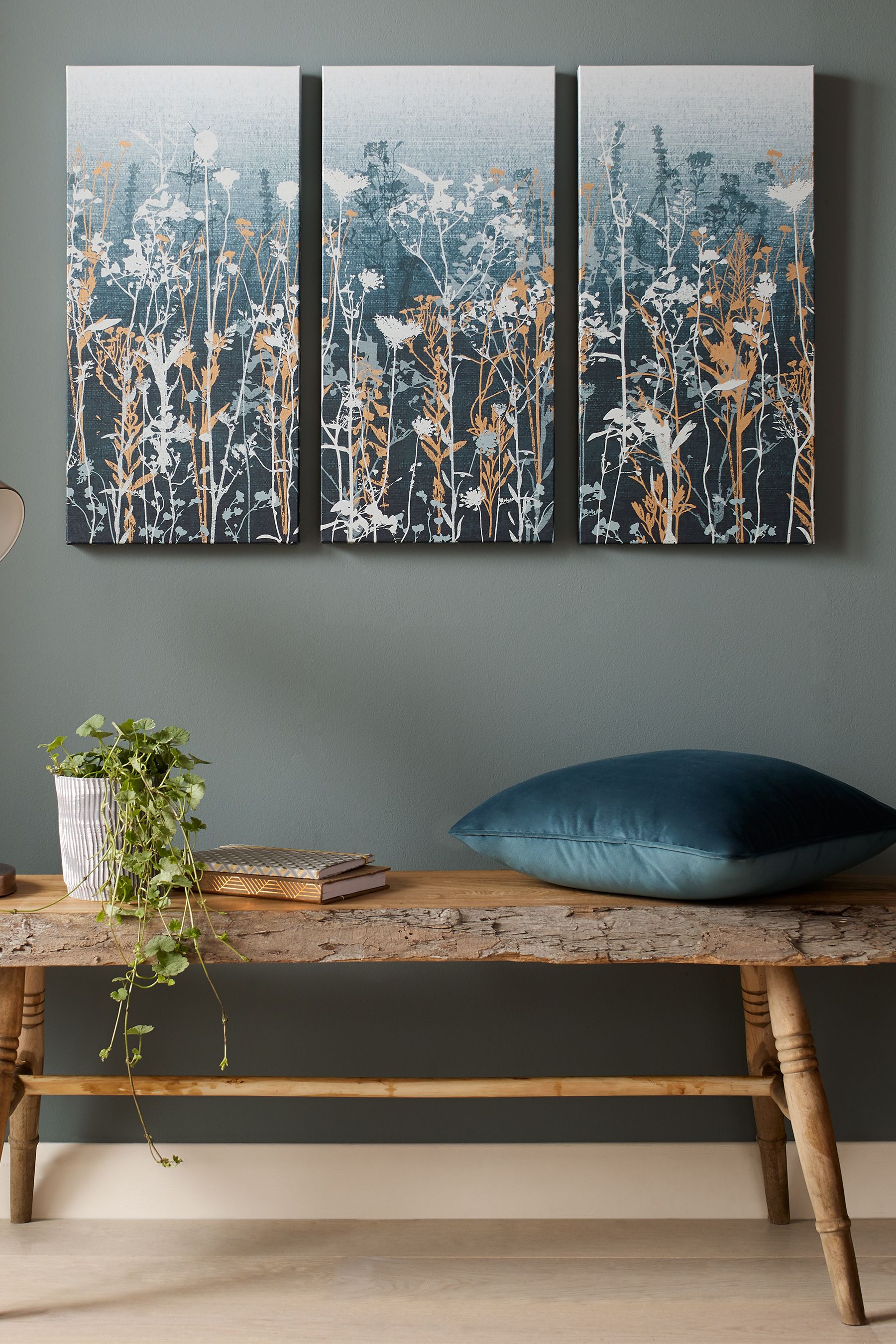 Buy Art For The Home Blue Trio Of Wildflower Meadows Wall Art from the ...