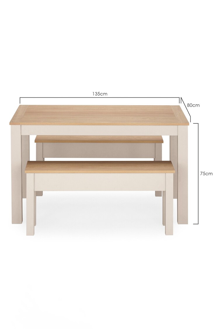 Buy Classic Cream Malvern Oak Effect 4 Seater Bench Dining Table and ...