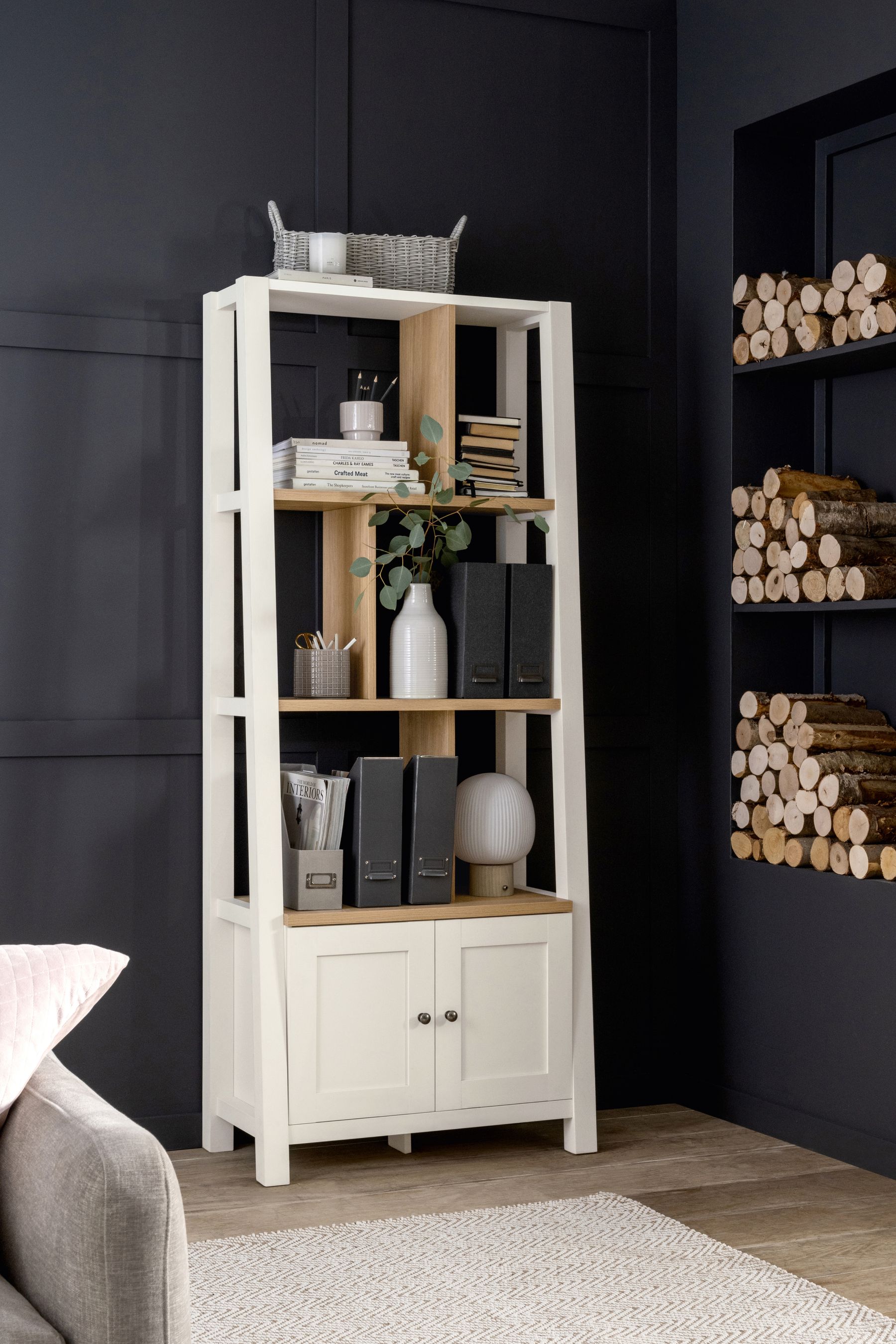 Buy Cream Malvern Oak Effect Storage Ladder Shelf from the Next UK ...