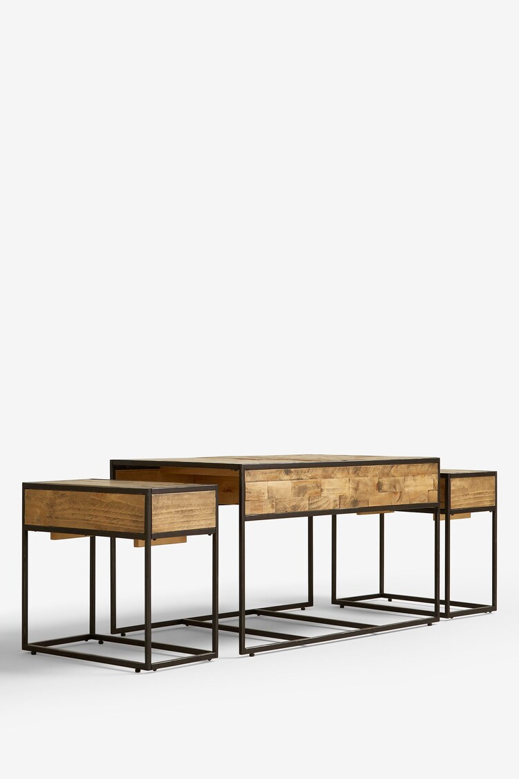 Buy Natural Jefferson Pine Nest of 3 Coffee Table from the Next UK ...