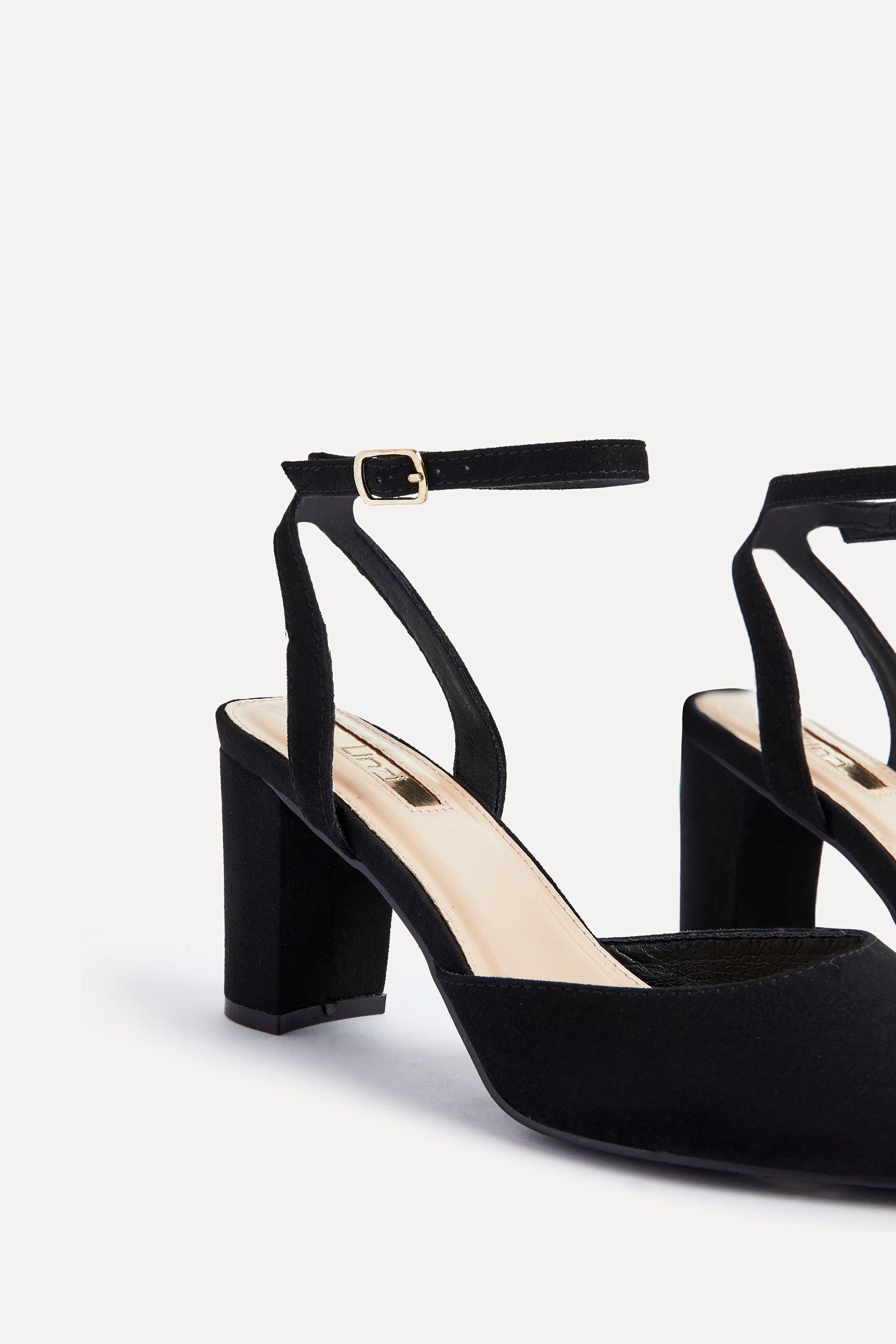 Buy Linzi Black Chrome Carrie Open Back Court Block Heels from the Next ...