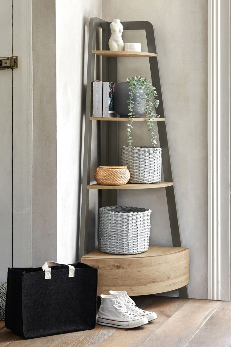 Buy Light Bronx Oak Effect Corner Ladder Shelf from the Next UK online shop