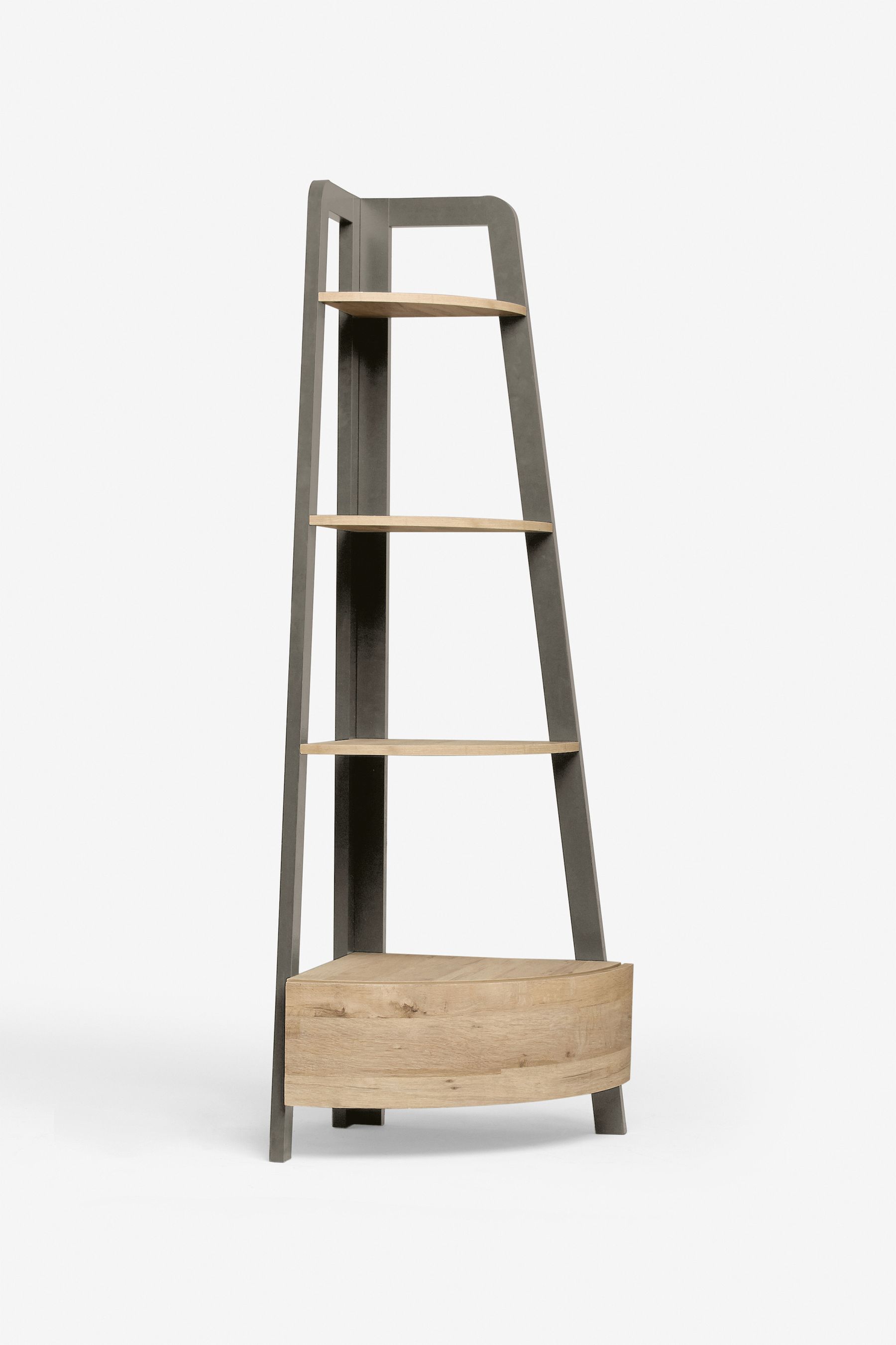Buy Light Bronx Oak Effect Corner Ladder Shelf from the Next UK online shop