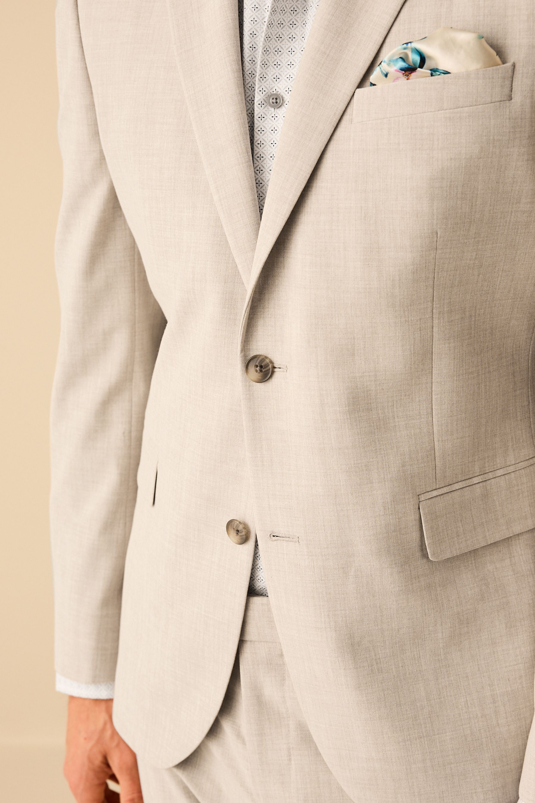 Buy Stone Slim Fit Motionflex Stretch Suit Jacket from the Next UK ...