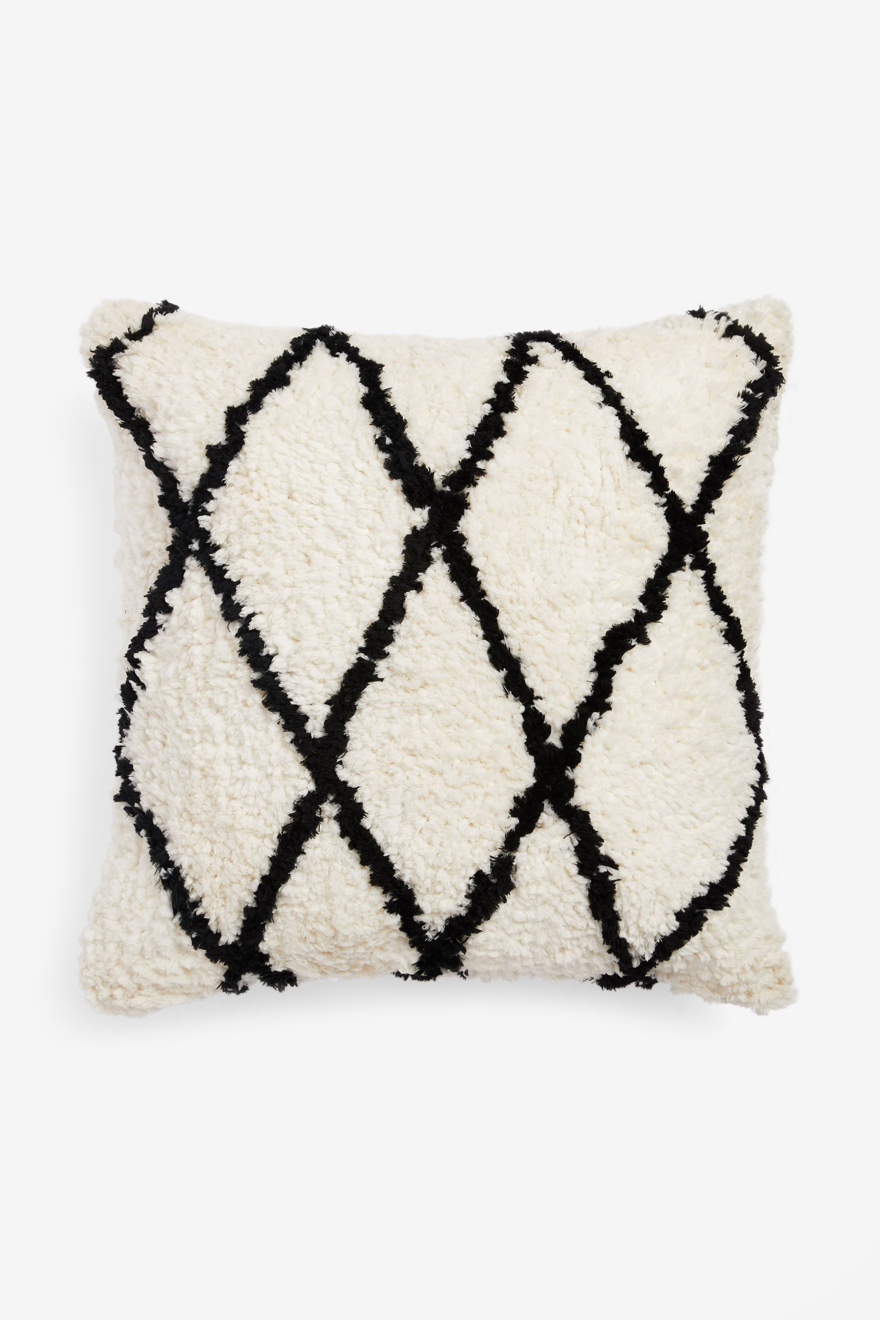 Buy White/Black 50 x 50cm Tufted Berber Cushion from the Next UK online ...