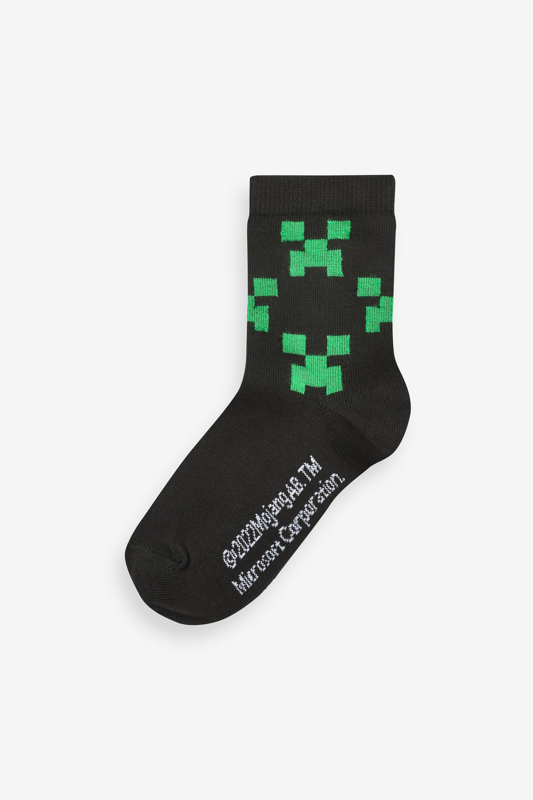 Buy Minecraft Creeper License Character 5 Pack Cotton Rich Socks from ...