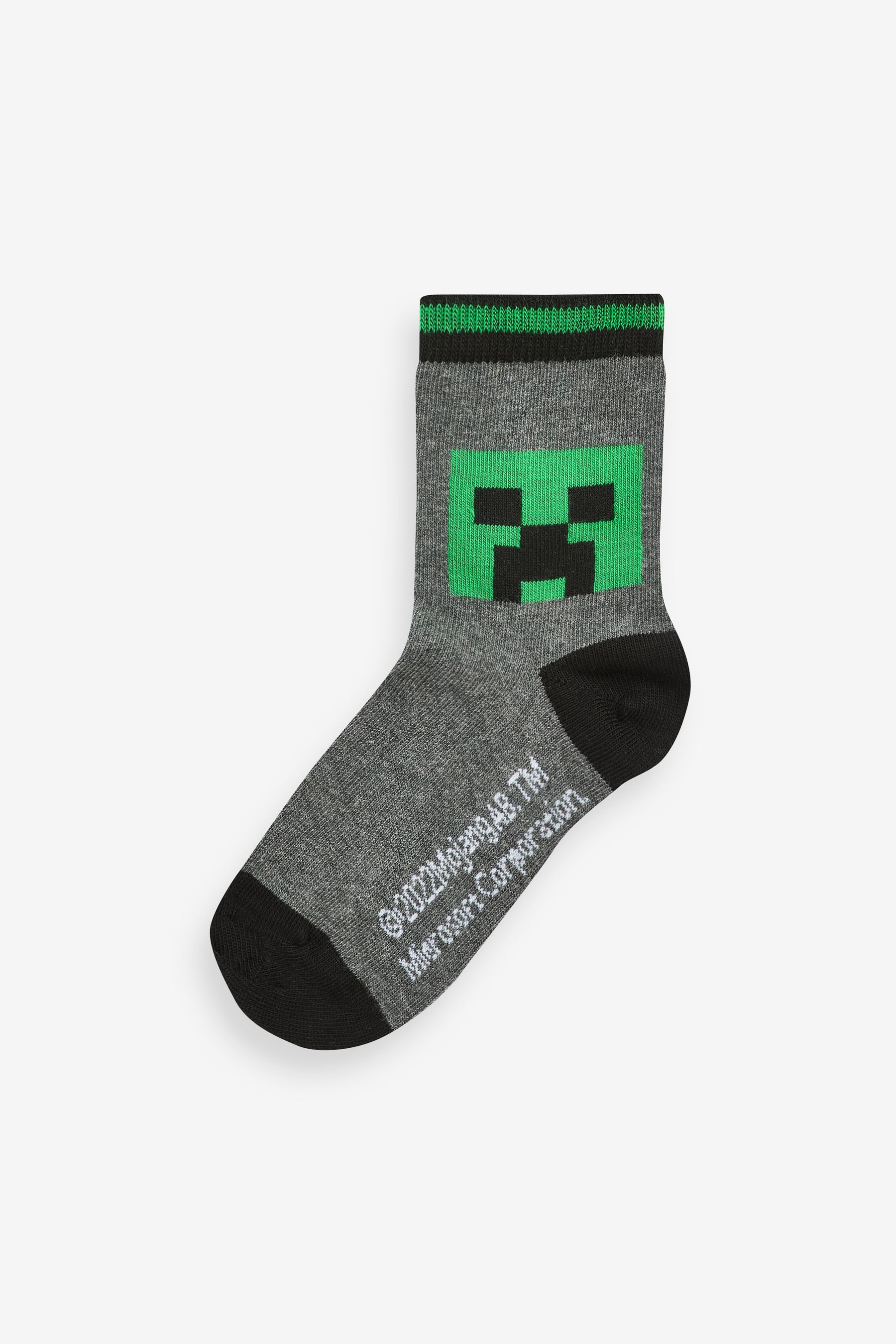 Buy Minecraft Creeper License Character 5 Pack Cotton Rich Socks from ...
