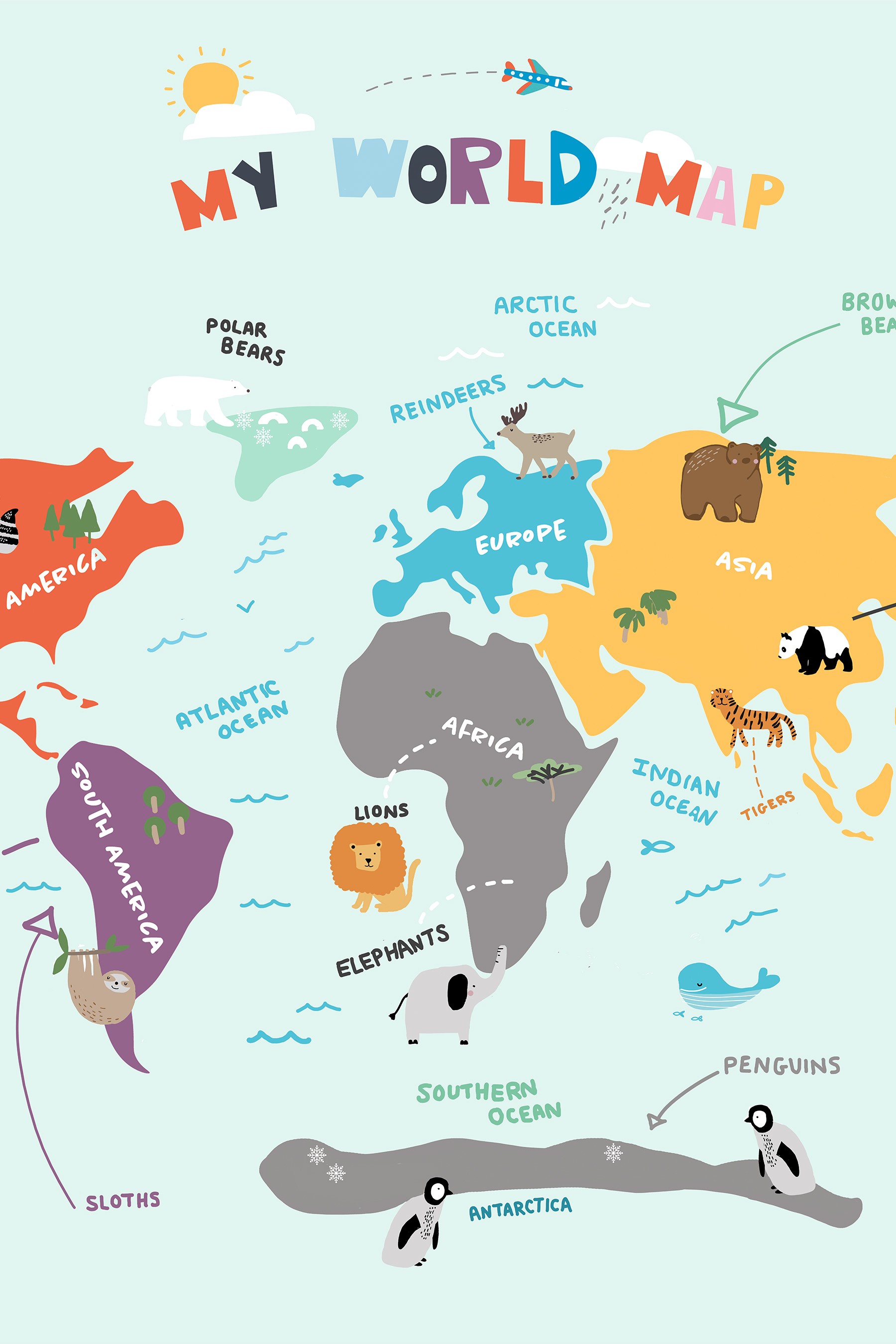 Buy A Street Blue My World Map Mural from the Next UK online shop