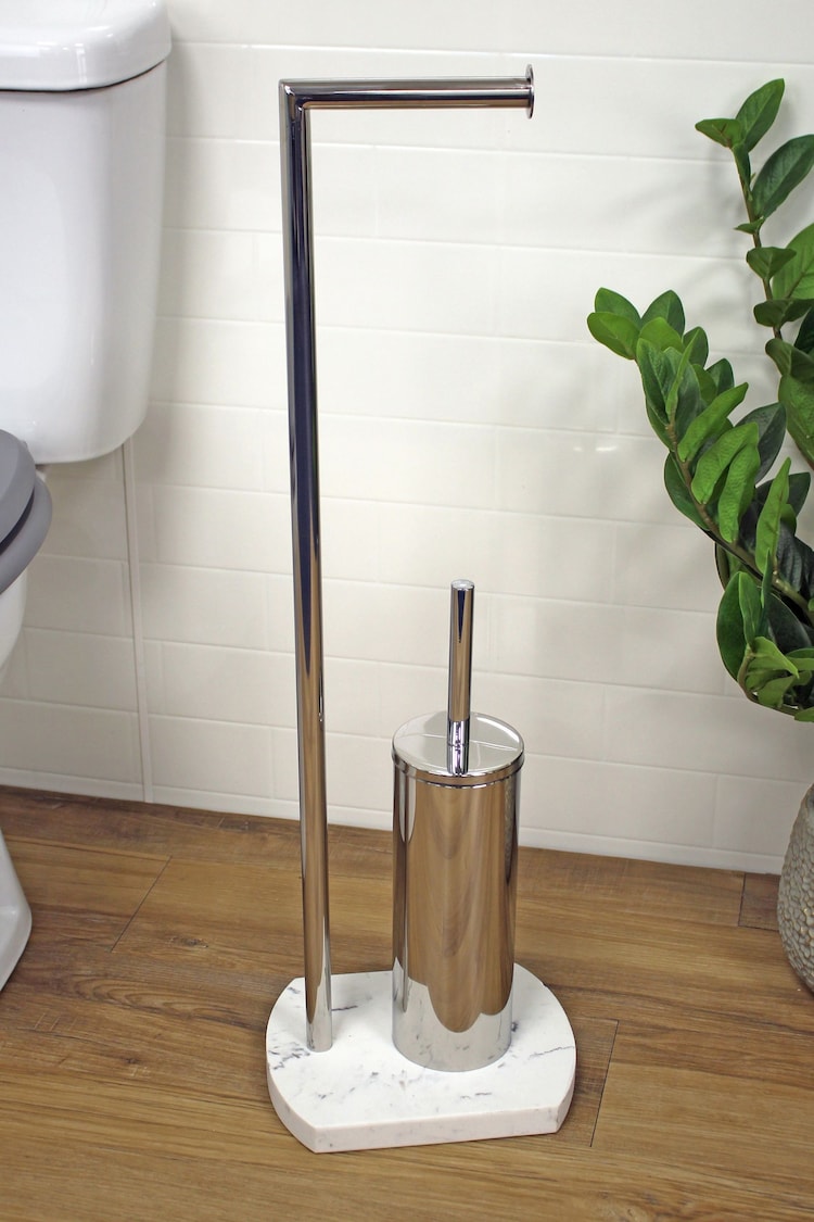 Buy Showerdrape White Octavia Toilet Roll & Toilet Brush Holder from ...