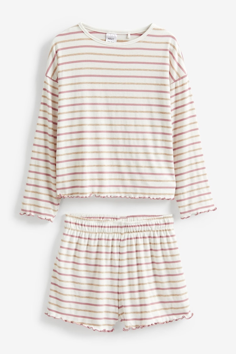 Buy Pink/Cream Rib Short Pyjamas 2 Pack (3-16yrs) from Next Australia