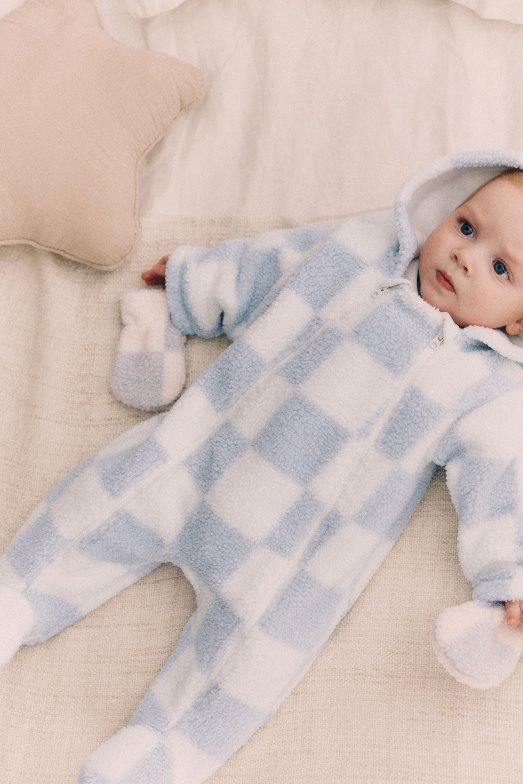 Buy Blue/White Checkerboard Baby Pramsuit (0mths-2yrs) from the Next UK ...