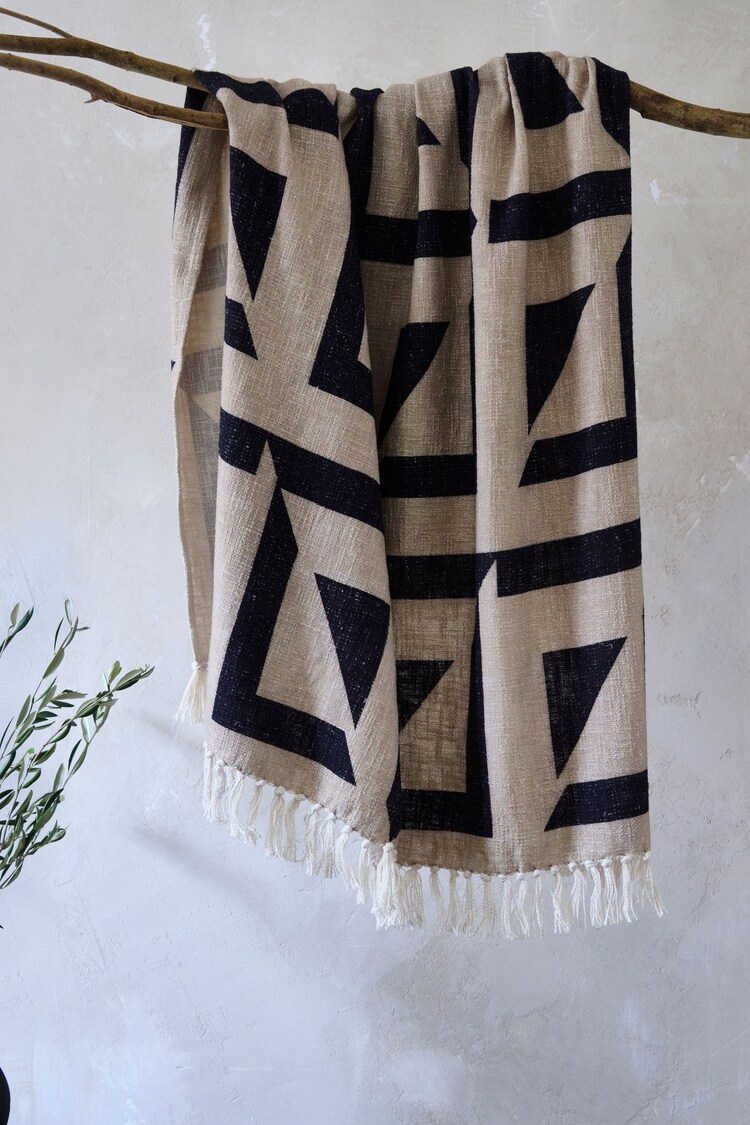 Buy French Connection Black 100% Cotton Sundial Printed Throw from the ...
