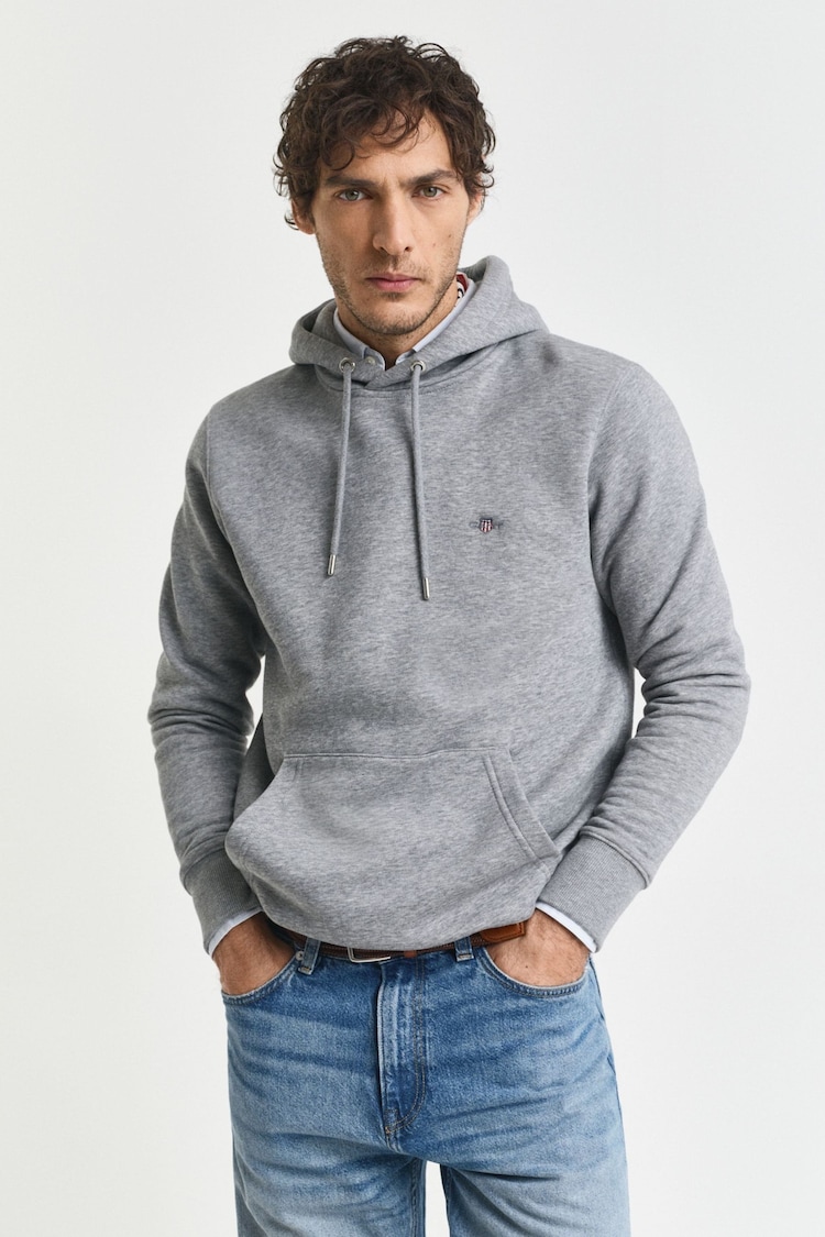 Buy GANT Grey Regular Fit Shield Logo Hoodie from the Next UK online shop