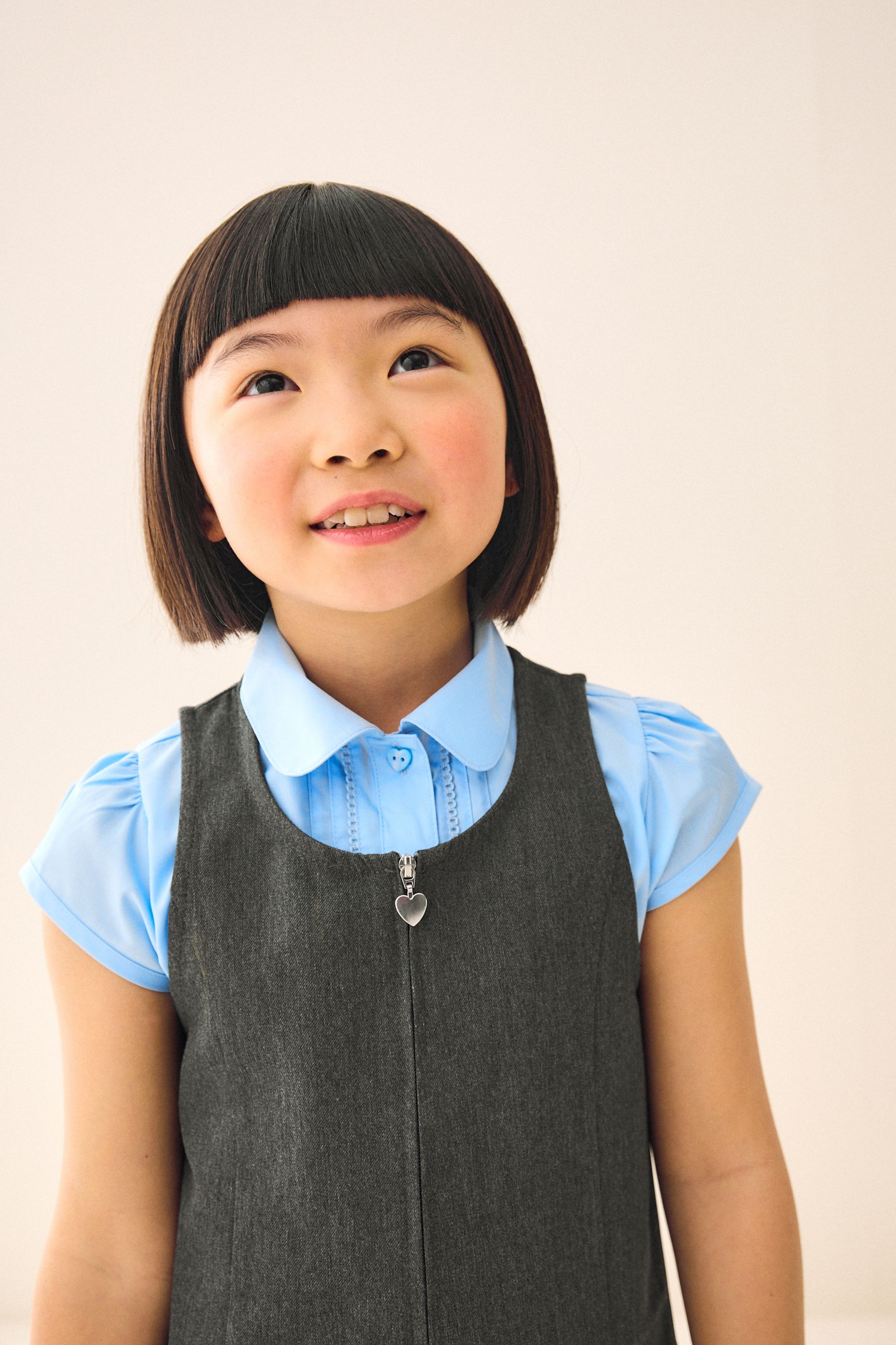 Buy Grey Regular Fit Zip Front School Pinafore (3-14yrs) from the Next ...