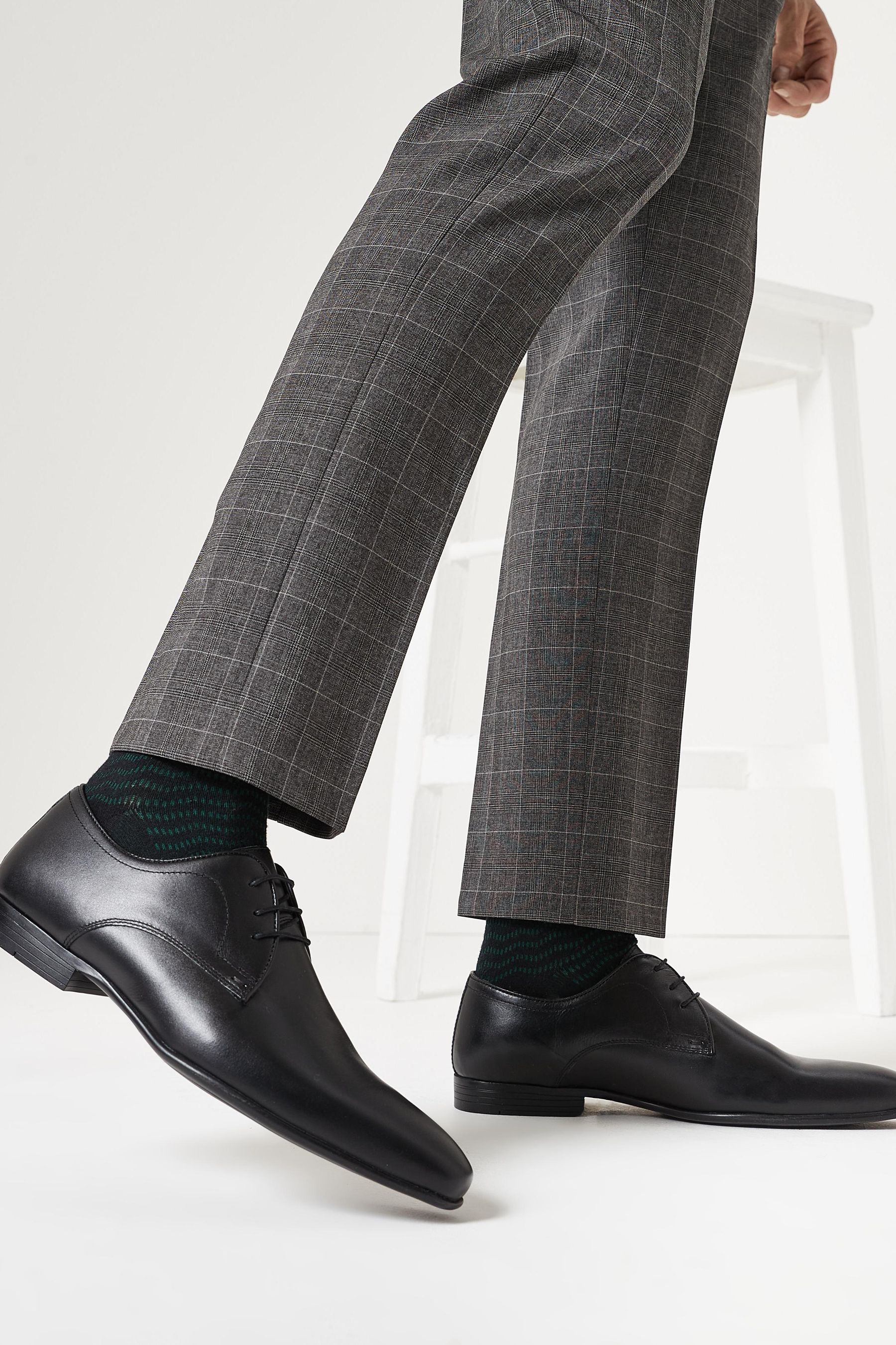 Buy Black Standard Fit Leather Plain Derby Shoes from the Next UK ...