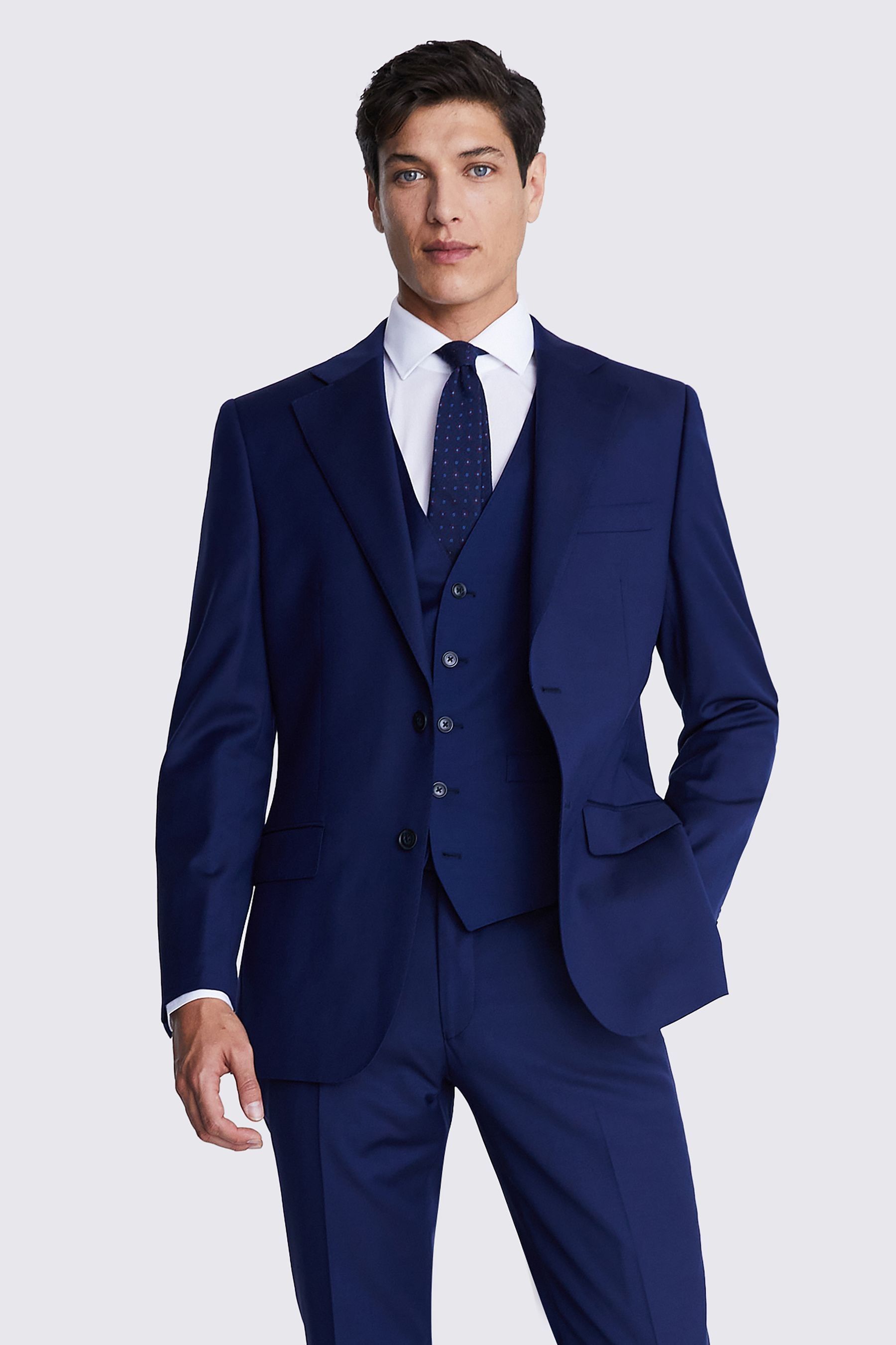 Buy MOSS Navy Blue Tailored Fit twill Suit Jacket from the Next UK ...