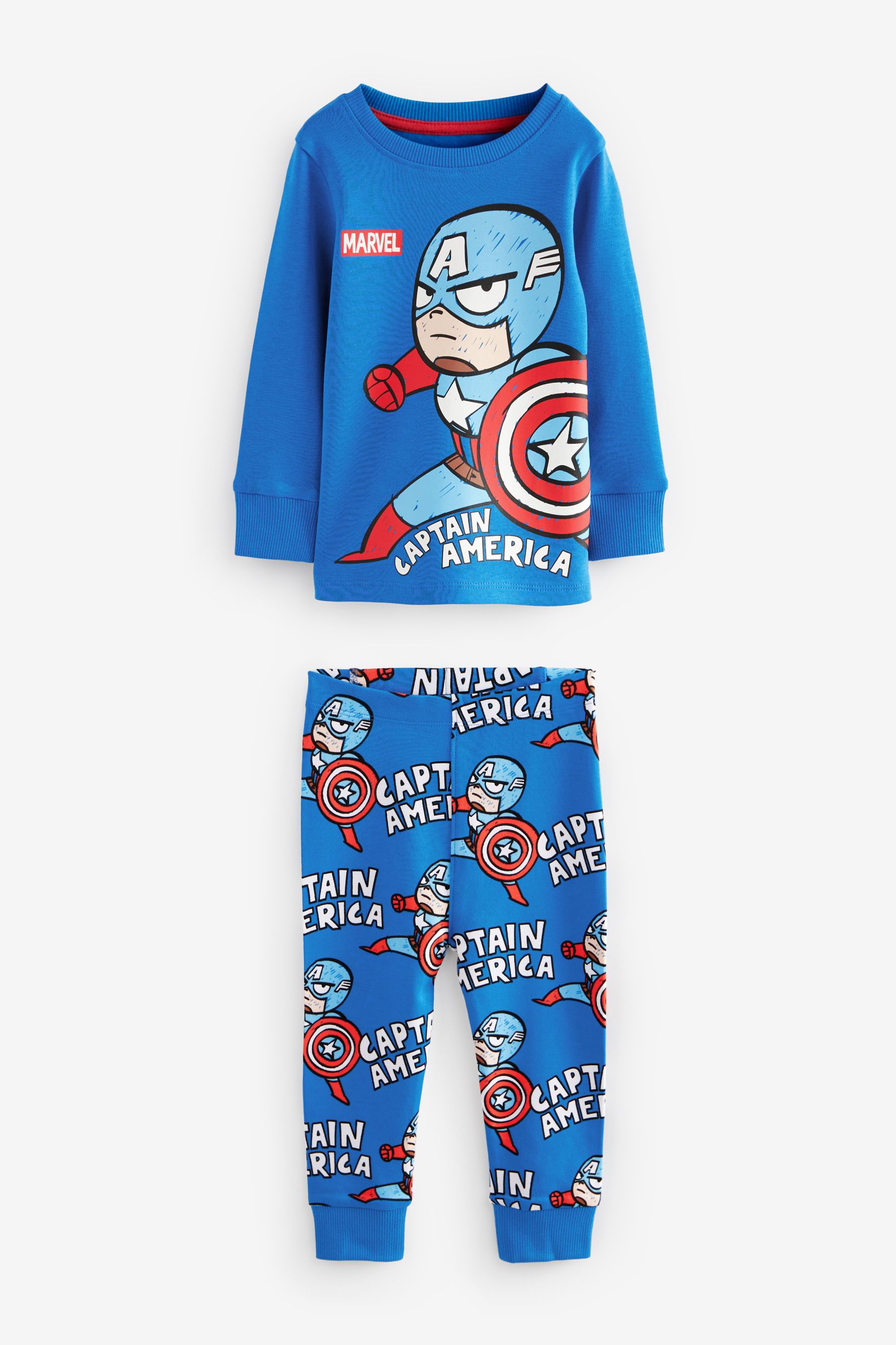Buy Marvel Red/Green/Blue Snuggle 100% Cotton Pyjamas 3 Pack (9mths ...